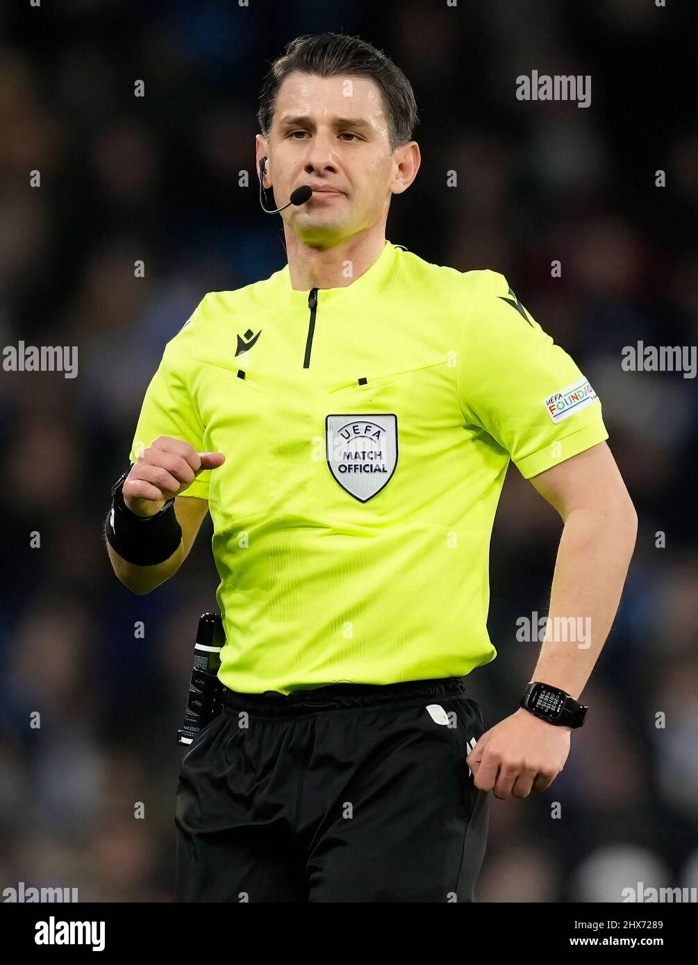 Manchester, England, 9th March 2022. Referee Halil Umut Meler during ...