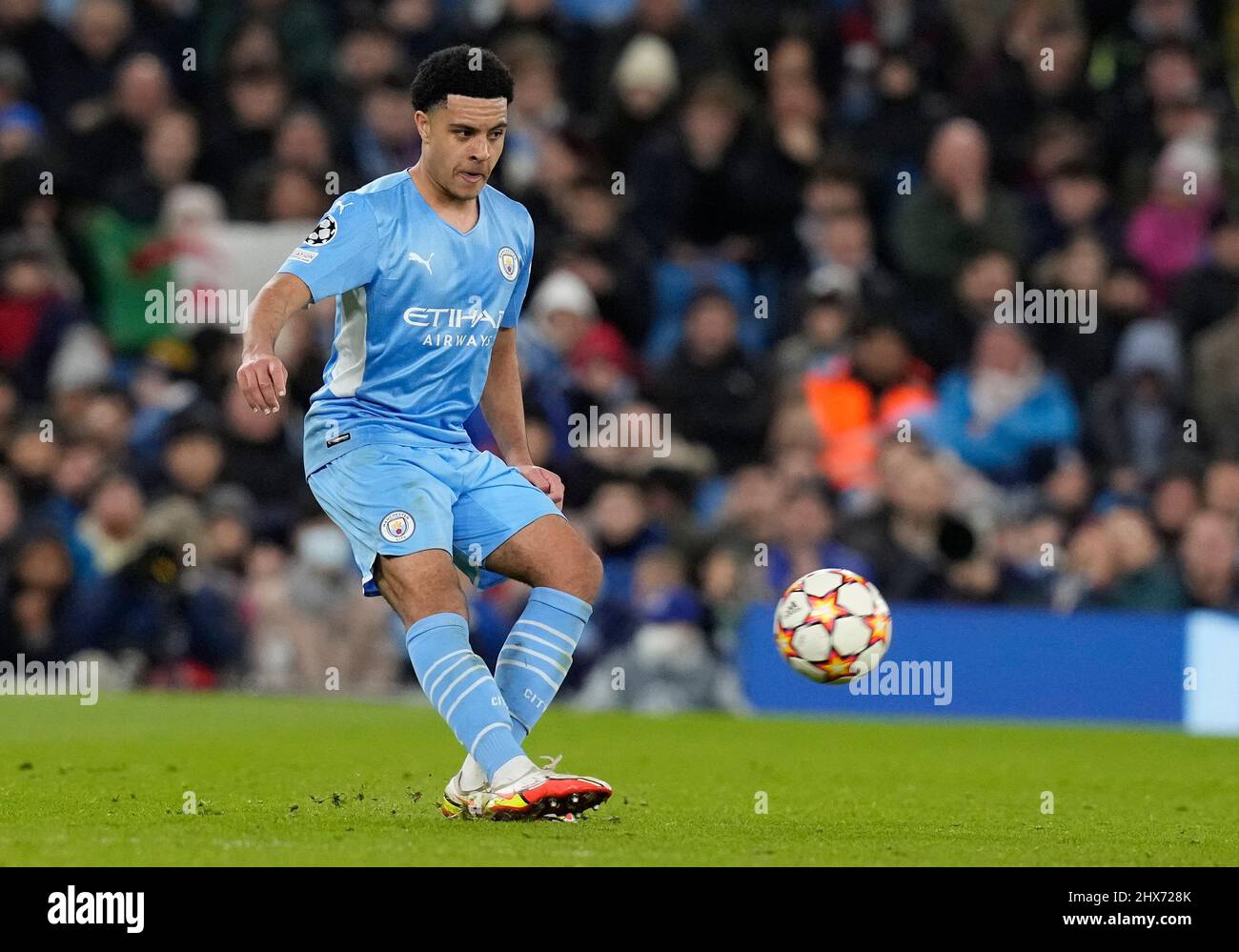 Manchester, England, 9th March 2022. Conrad Egan-Riley of Manchester ...