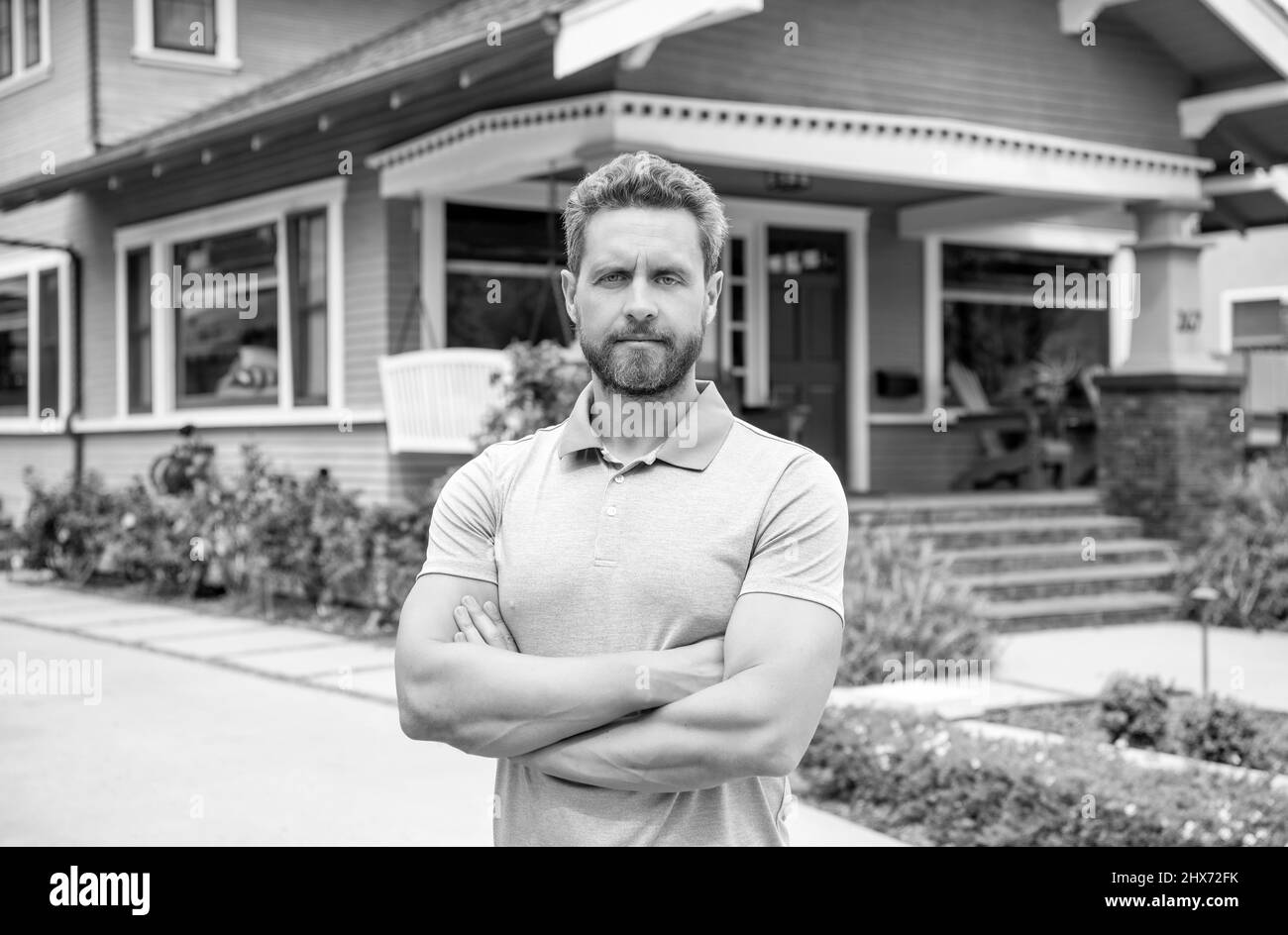 Successful businessman house Black and White Stock Photos & Images - Alamy