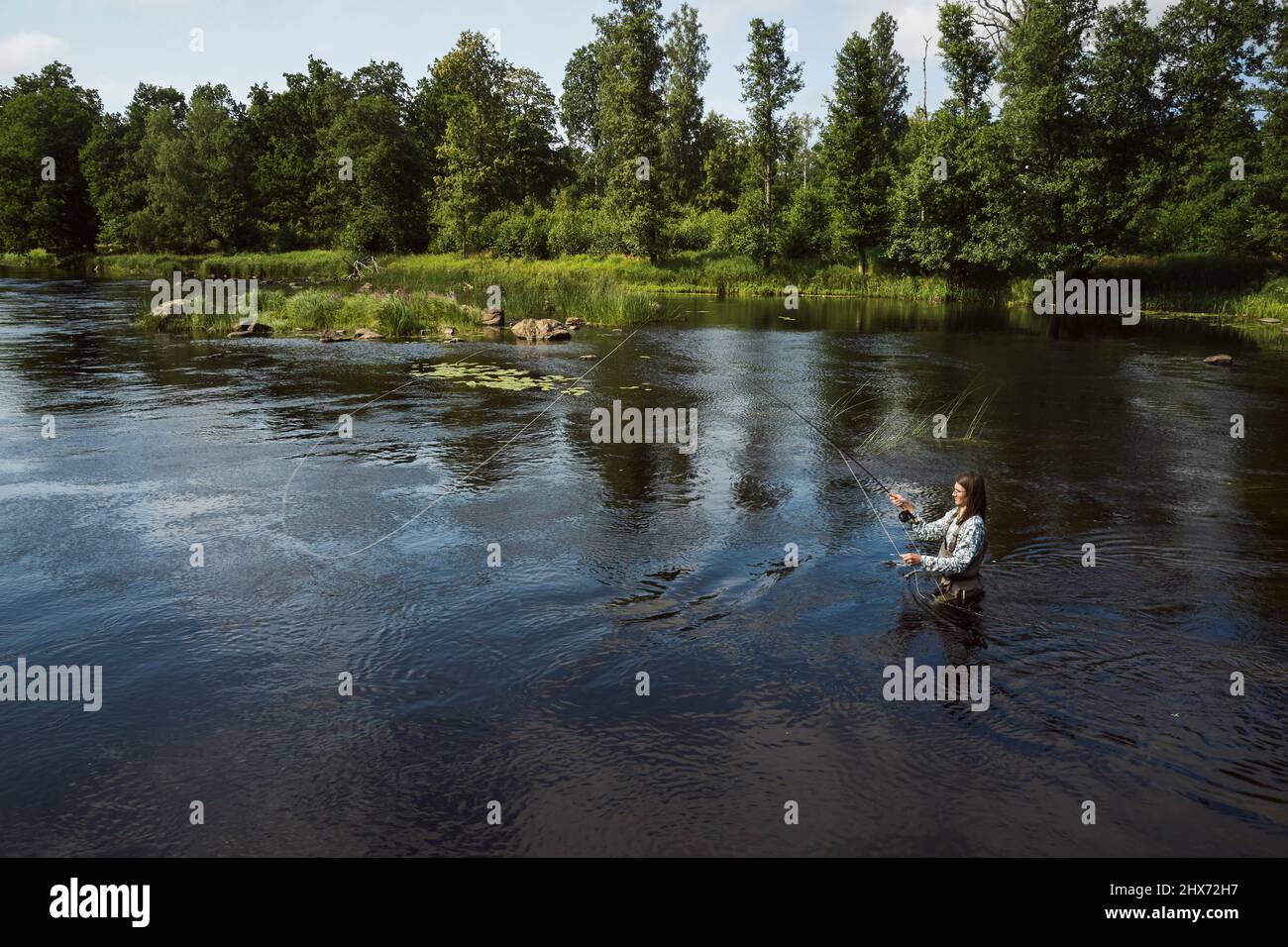 Aerial view person looking river hi-res stock photography and images ...
