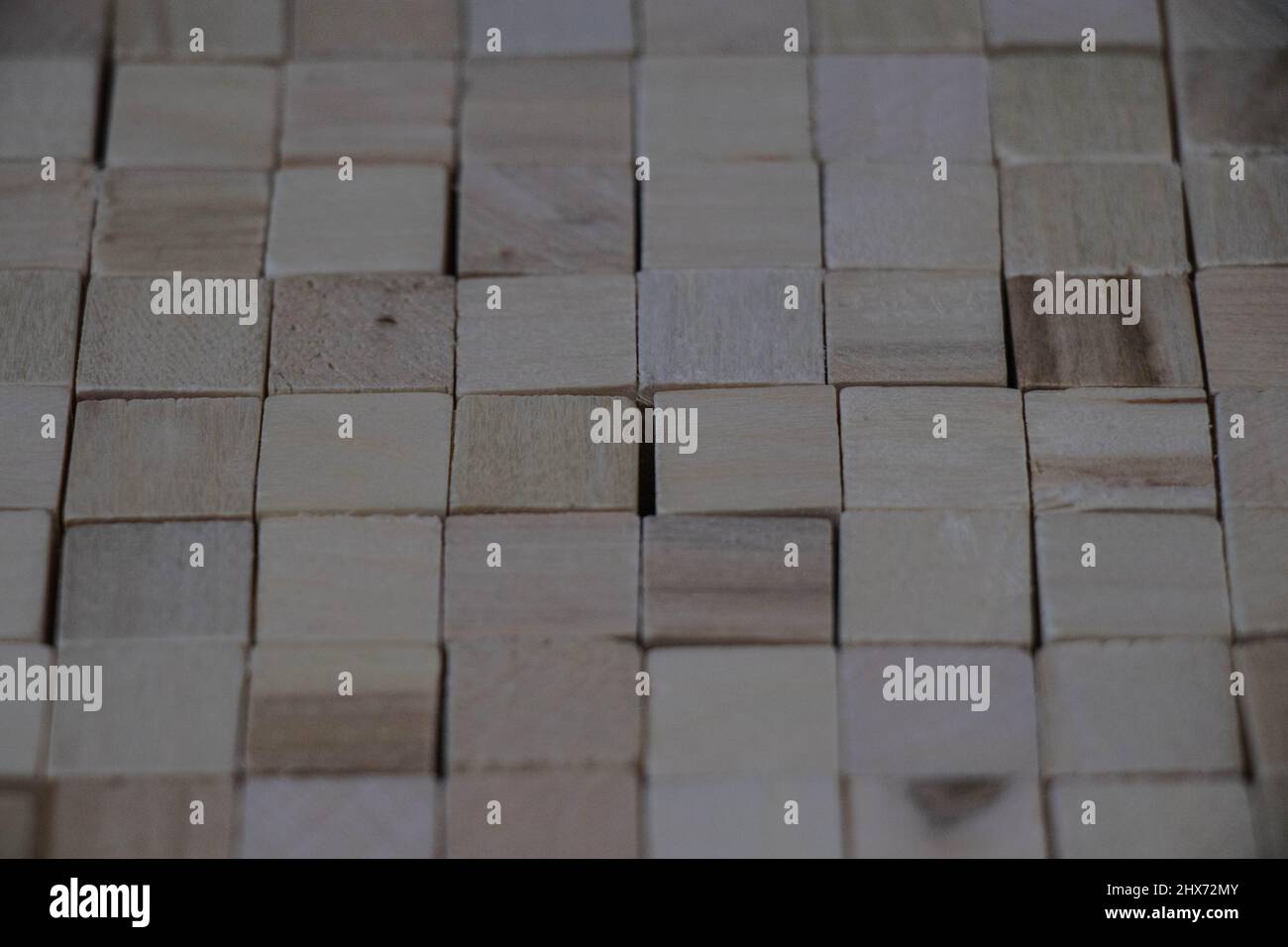 Art composition with wooden cube blocks Stock Photo - Alamy