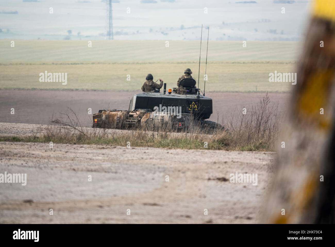 British army FV4034 Challenger 2 main battle tank in action on a ...