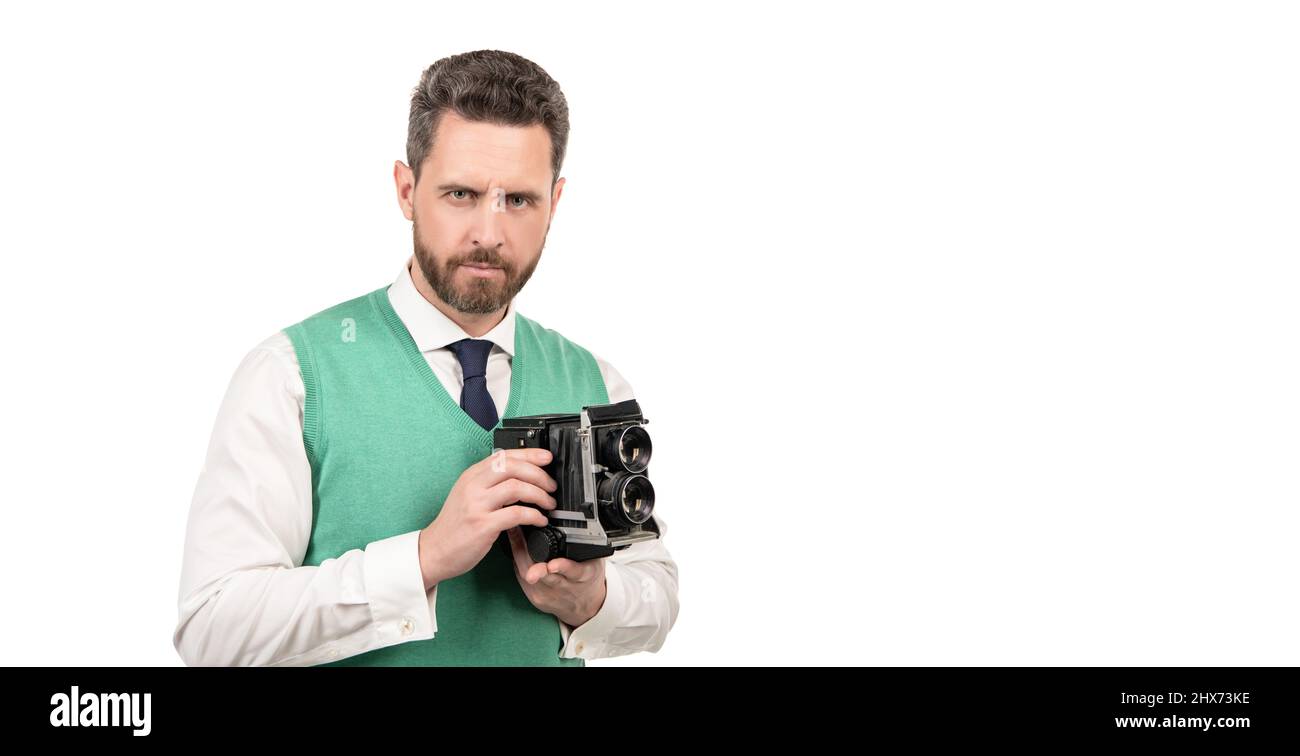 male photographer taking pictures. smiling man photographing Stock ...