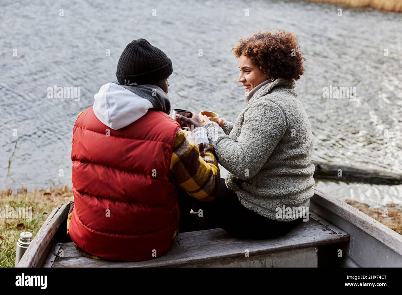 Two friends lake talking hi-res stock photography and images - Alamy