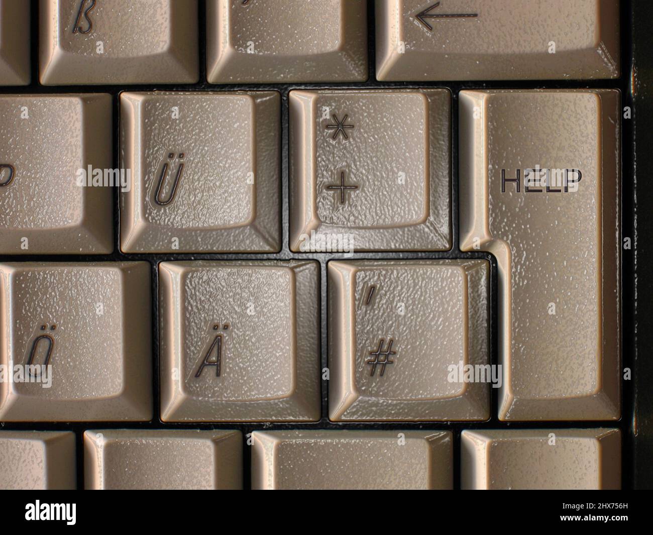 Detail view of a computer and its keypad with Help button Stock Photo ...
