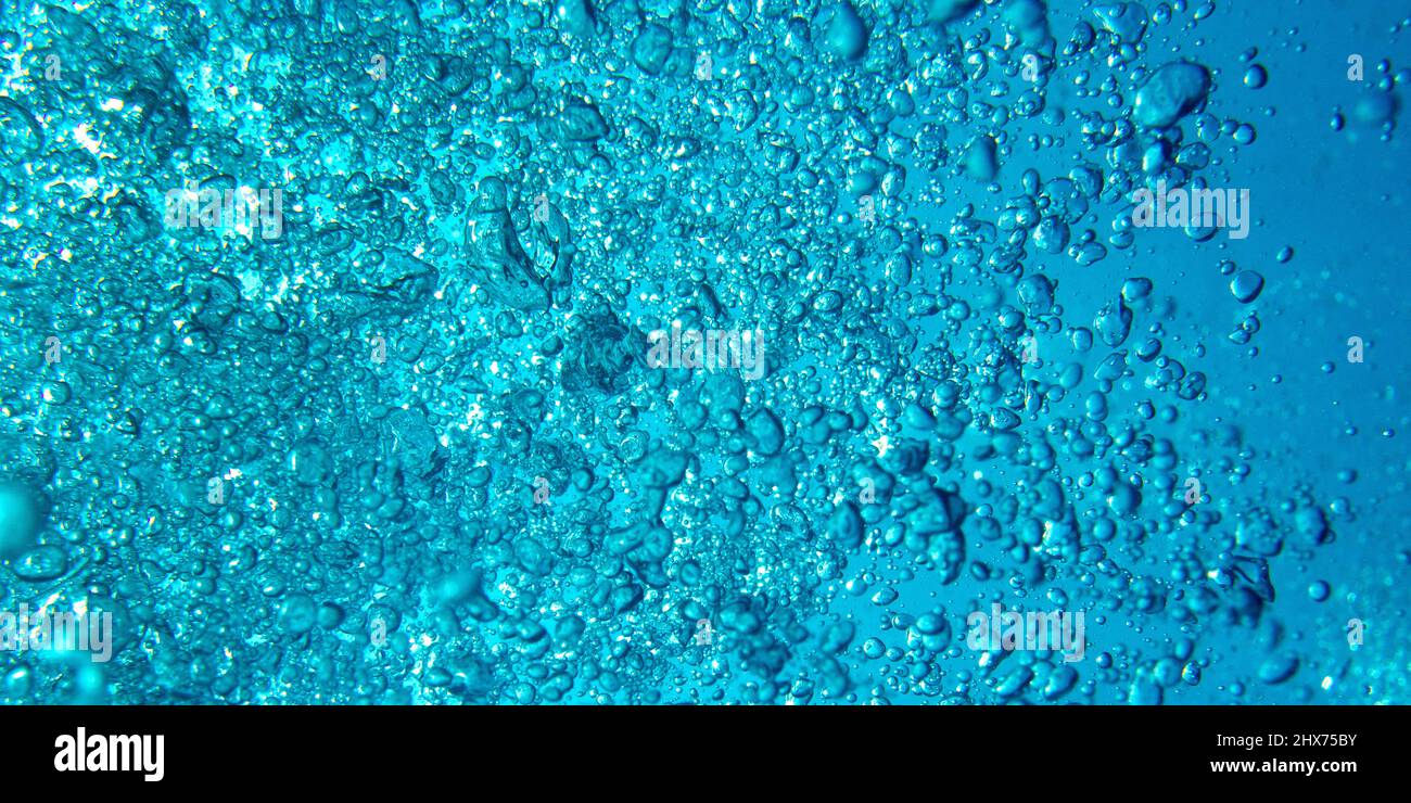 Abstract Sea Water Bubbles Blue Background Stock Photo - Alamy