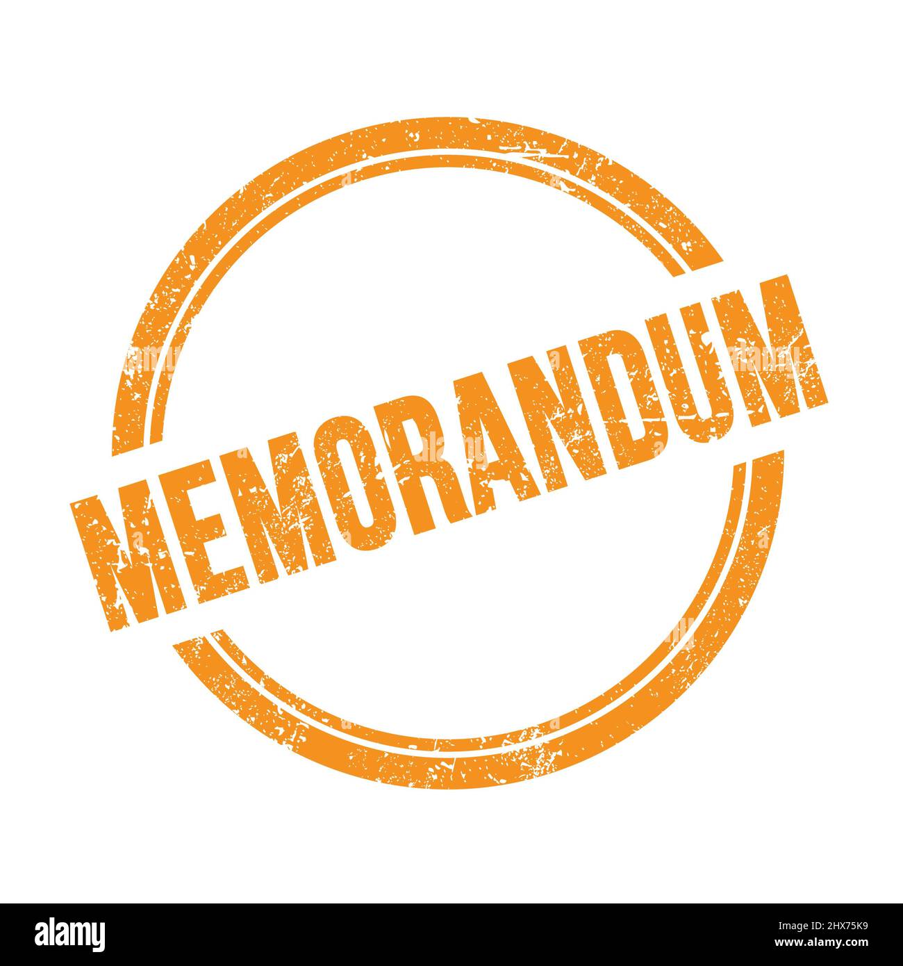 MEMORANDUM text written on orange grungy vintage round stamp Stock ...