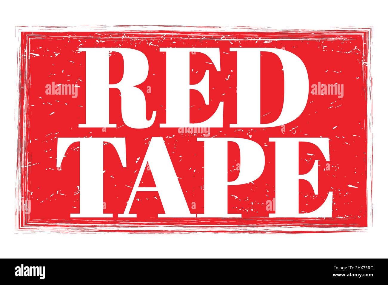 RED TAPE, words written on red grungy stamp sign Stock Photo - Alamy