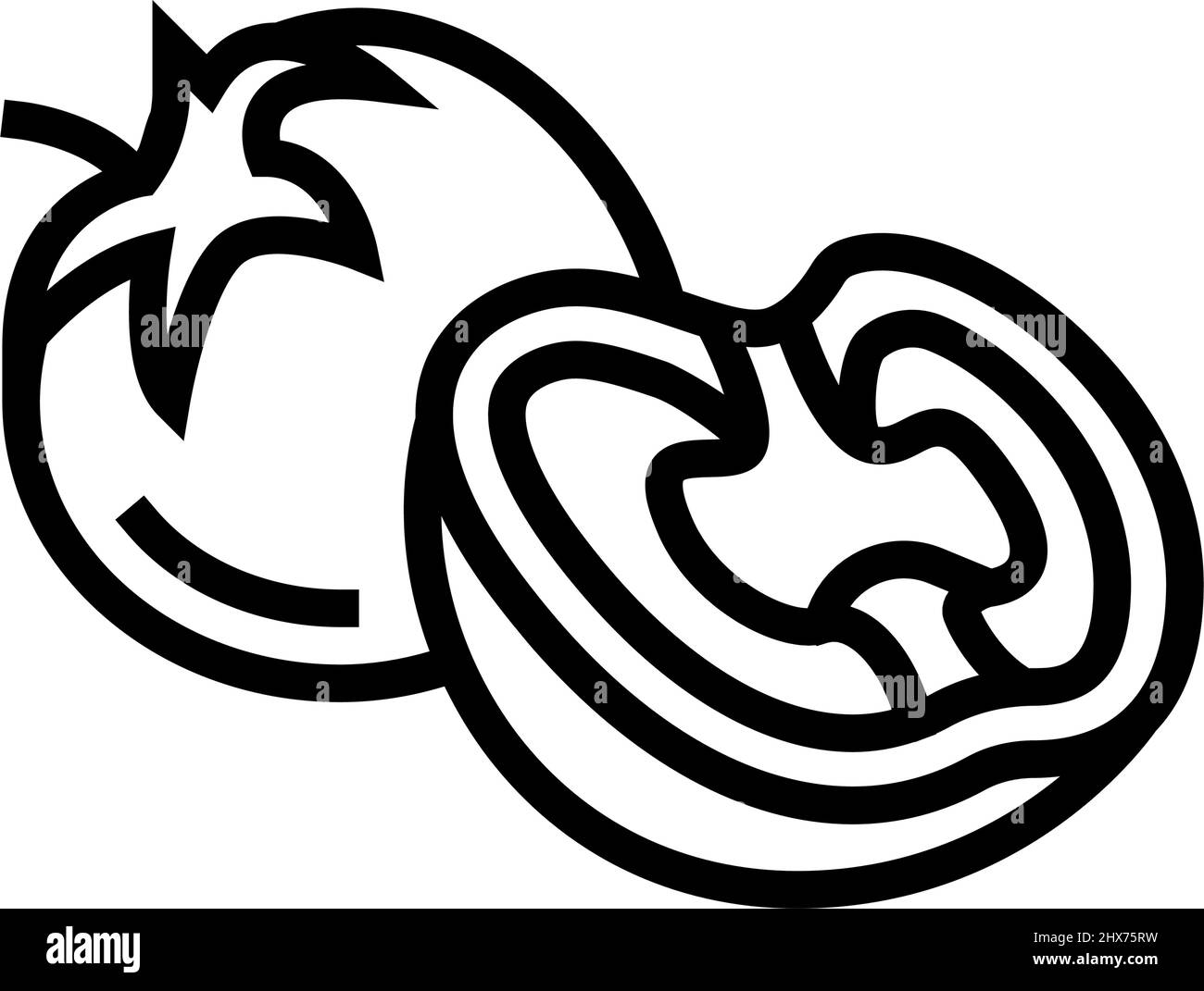 yellow tomato line icon vector illustration Stock Vector Image & Art ...