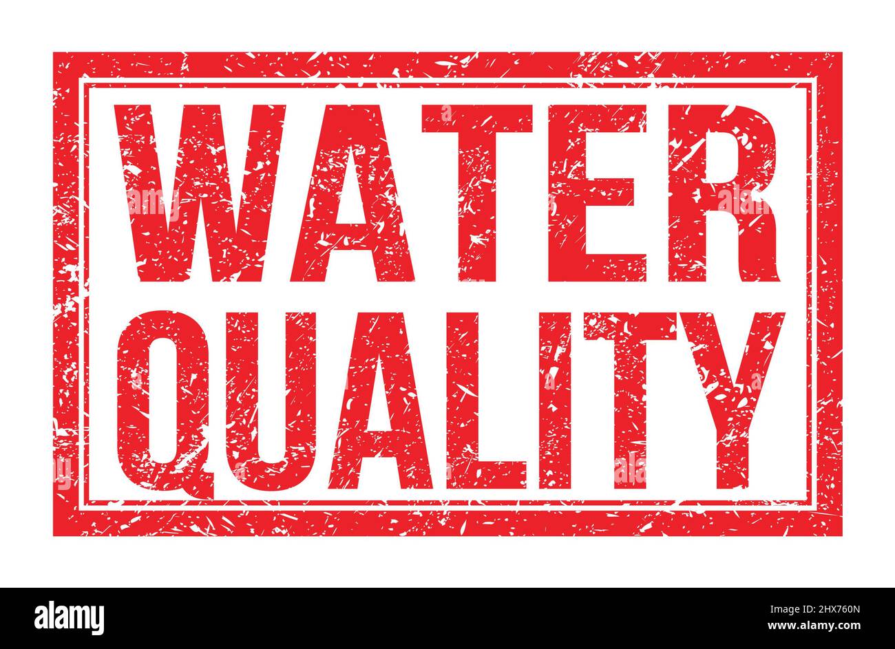 WATER QUALITY, words written on red rectangle stamp sign Stock Photo ...