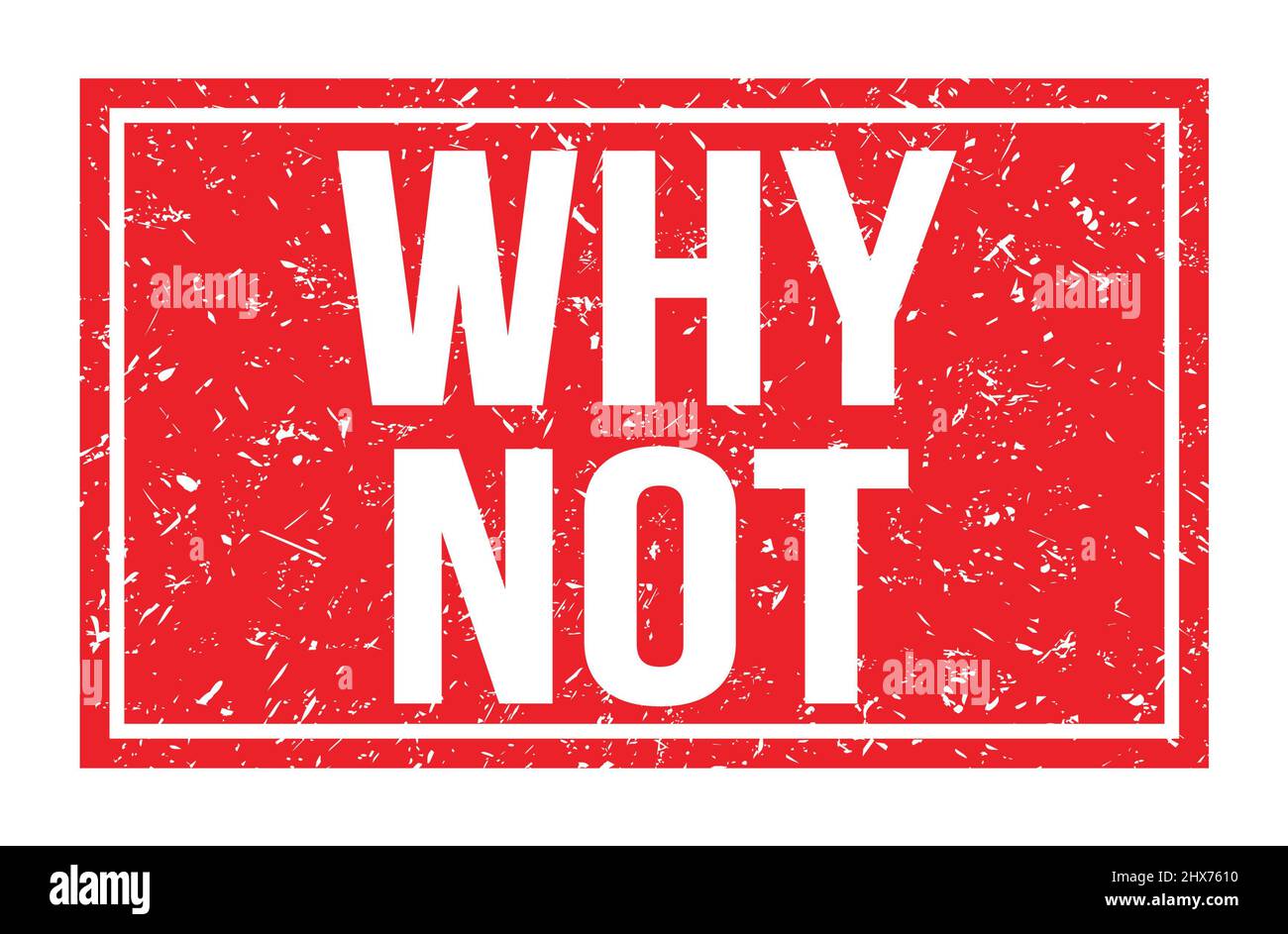 WHY NOT, words written on red rectangle stamp sign Stock Photo - Alamy