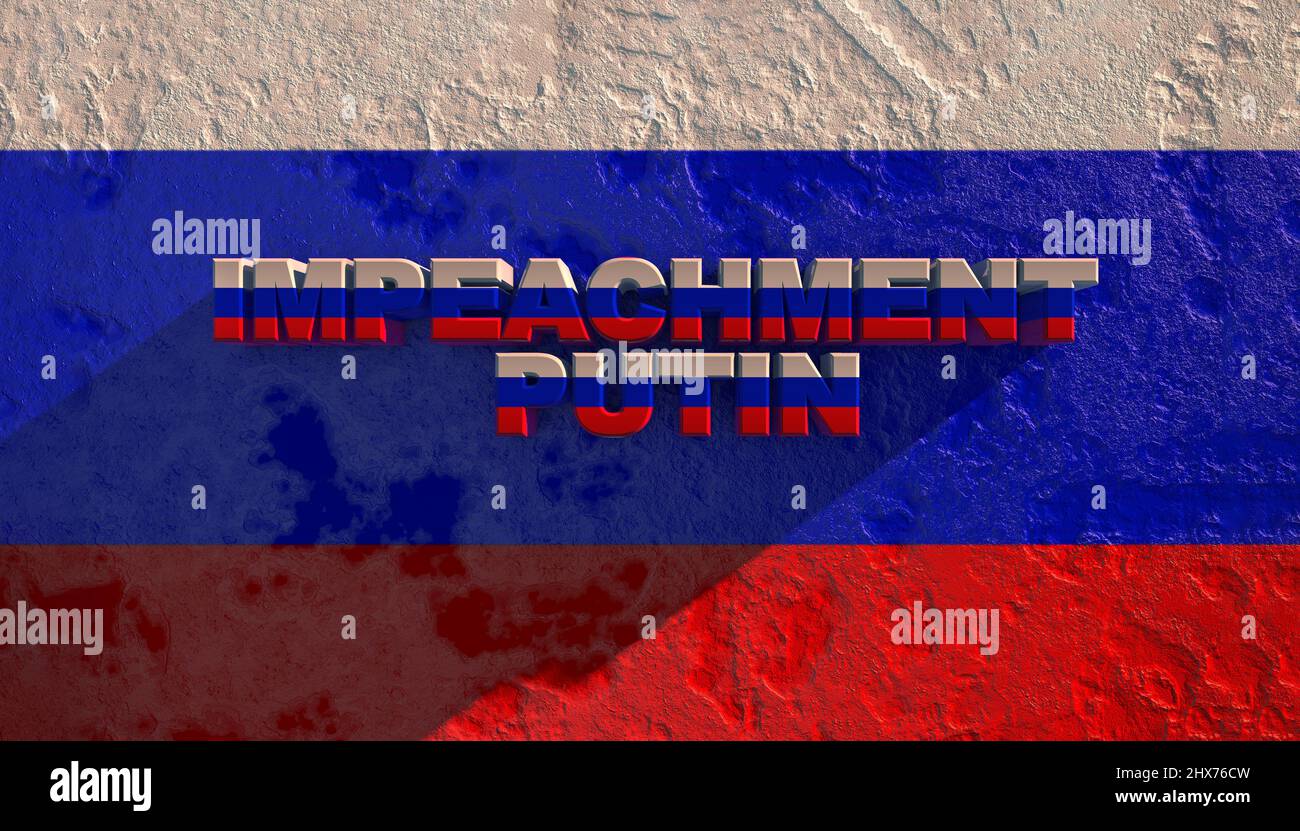 The inscription Impeach Putin in the colors of the national flag ...