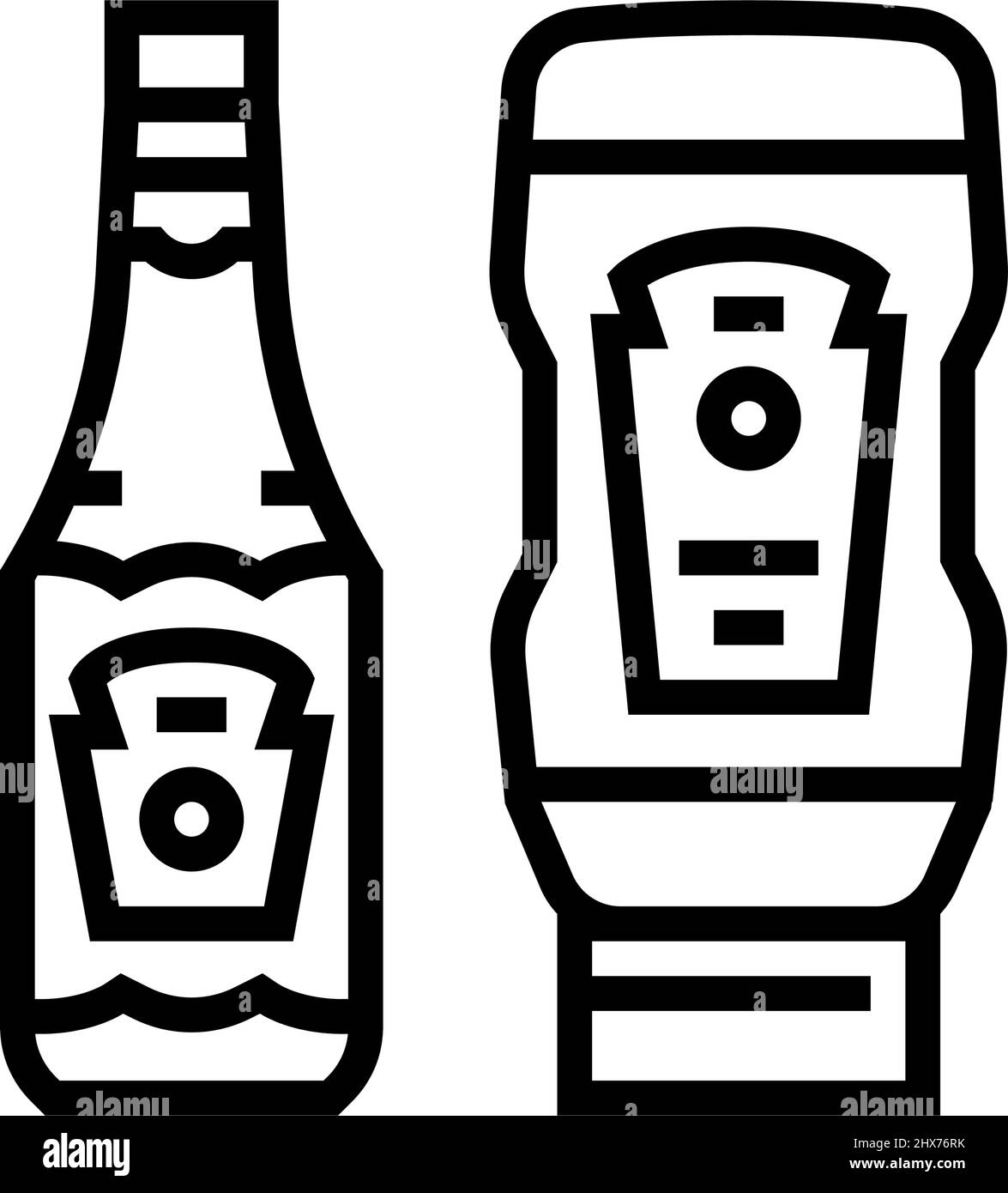 ketchup sauce bottle line icon vector illustration Stock Vector Image ...