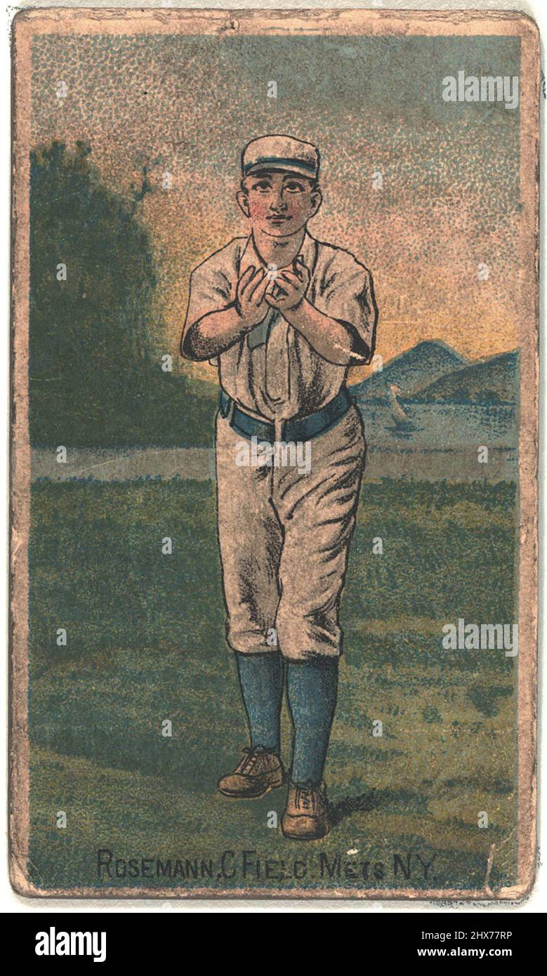 Vintage baseball player card artwork Stock Photo - Alamy
