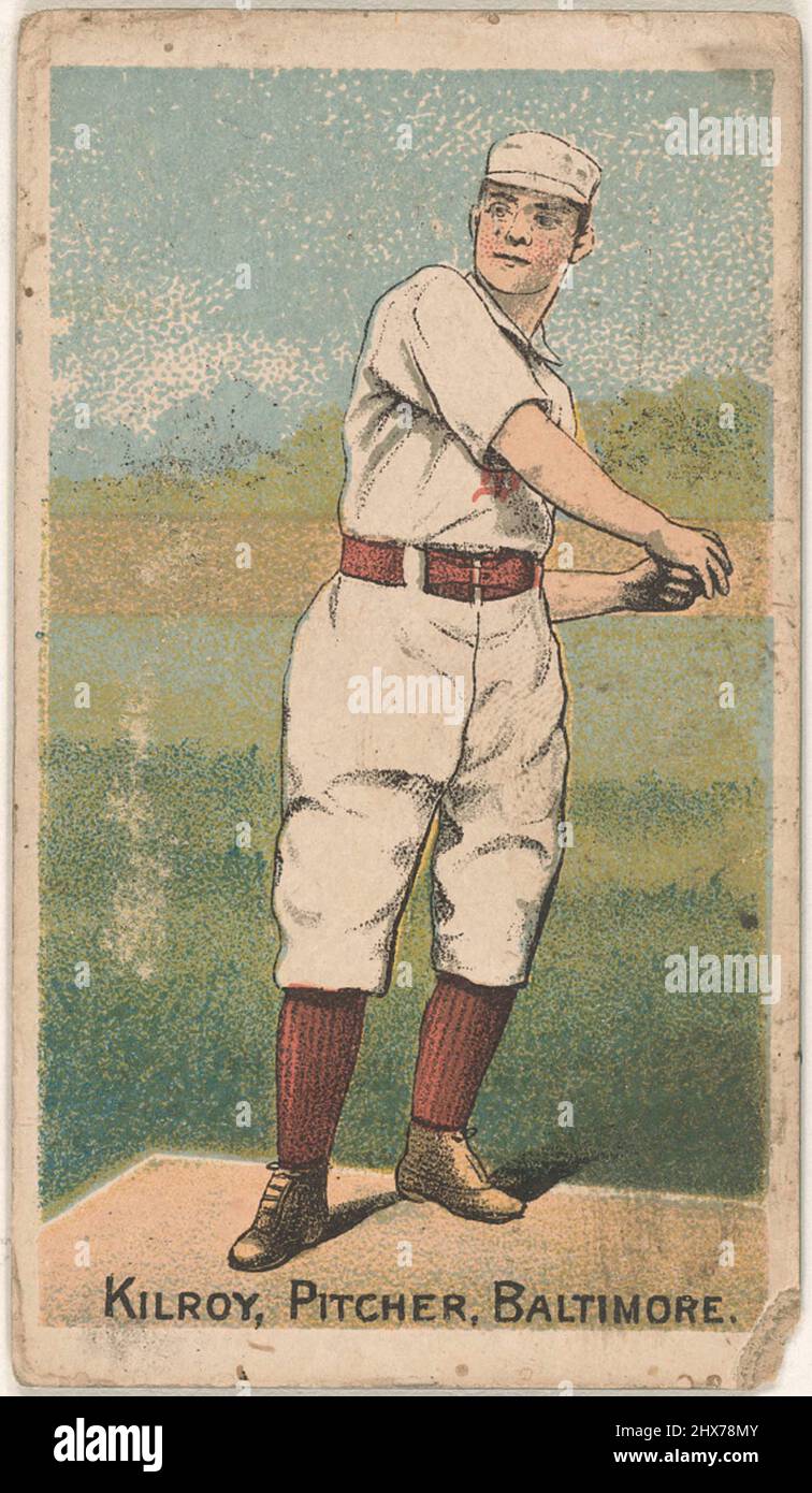 Vintage baseball player card artwork Stock Photo - Alamy