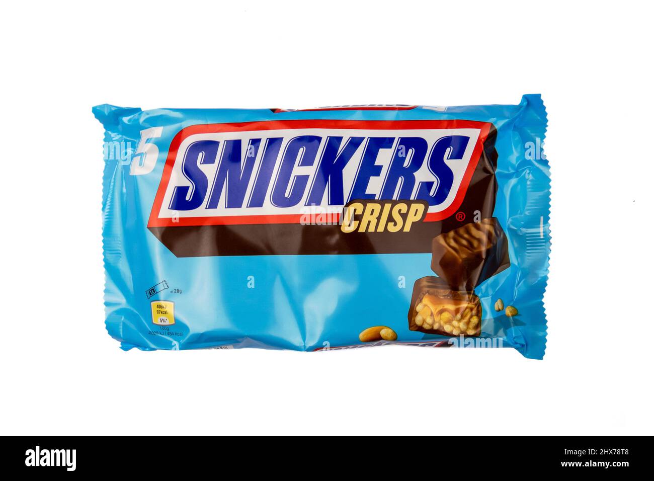 packet of crisp snickers isolated on a white background Stock Photo - Alamy