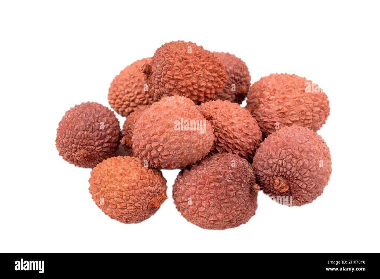 pile of lychee on a white background Stock Photo - Alamy