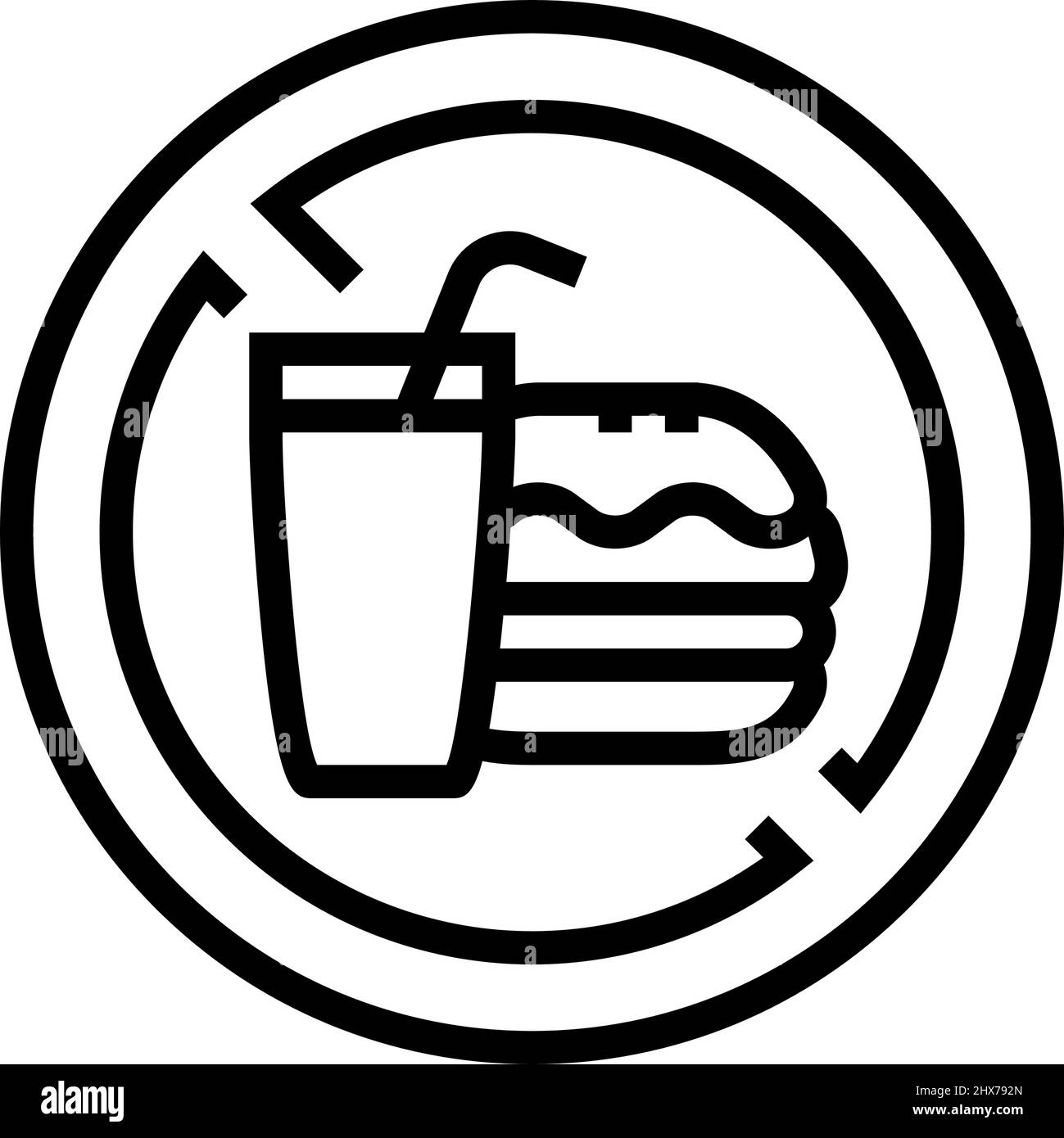 food ban line icon vector illustration Stock Vector Image & Art - Alamy