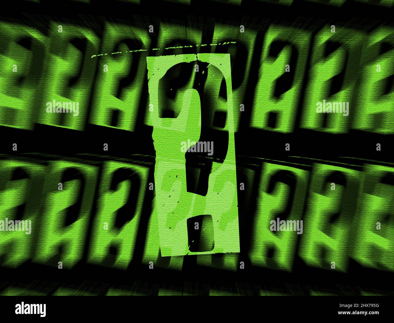 Mysterious Illustration of a Question Mark symbol with blurred question ...