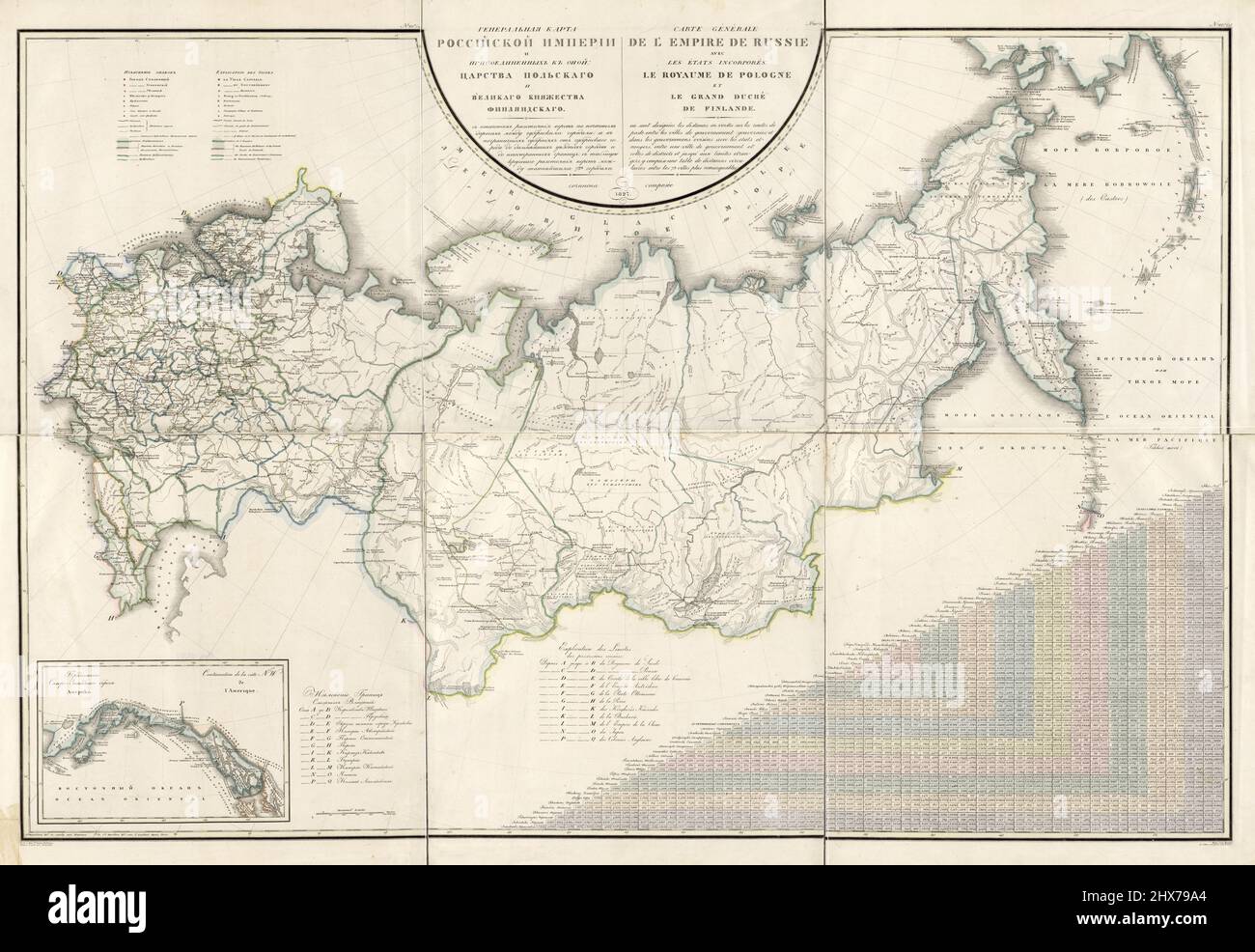 General map of the russian empire hi-res stock photography and images ...