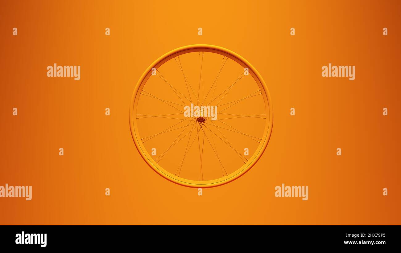 Orange Wheel Tyres Spokes Cycle Transport Healthy Exercise Lifestyle 3d ...