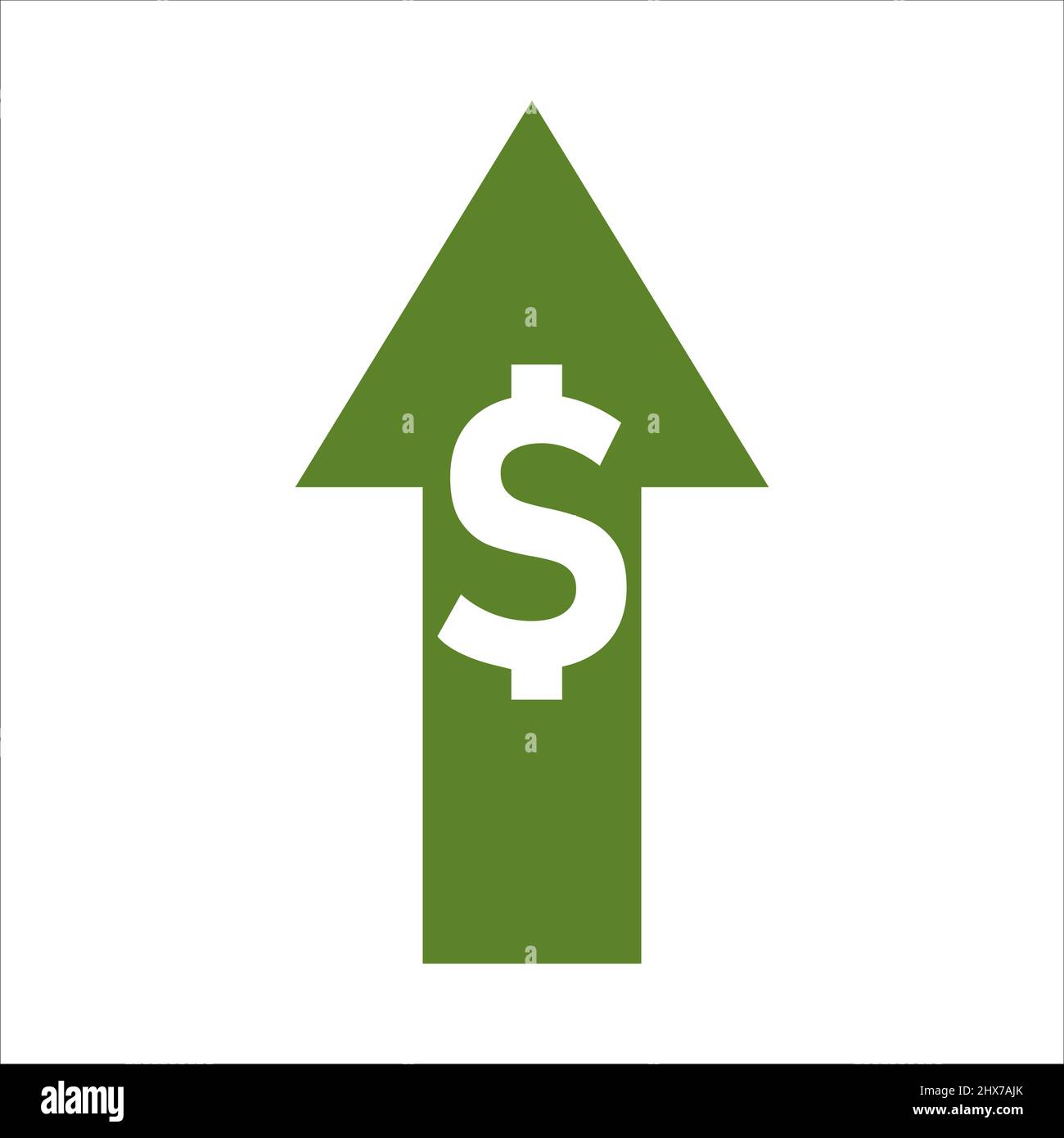 Dollar up Icon Flat Style Isolated Vector Illustration Stock Vector ...