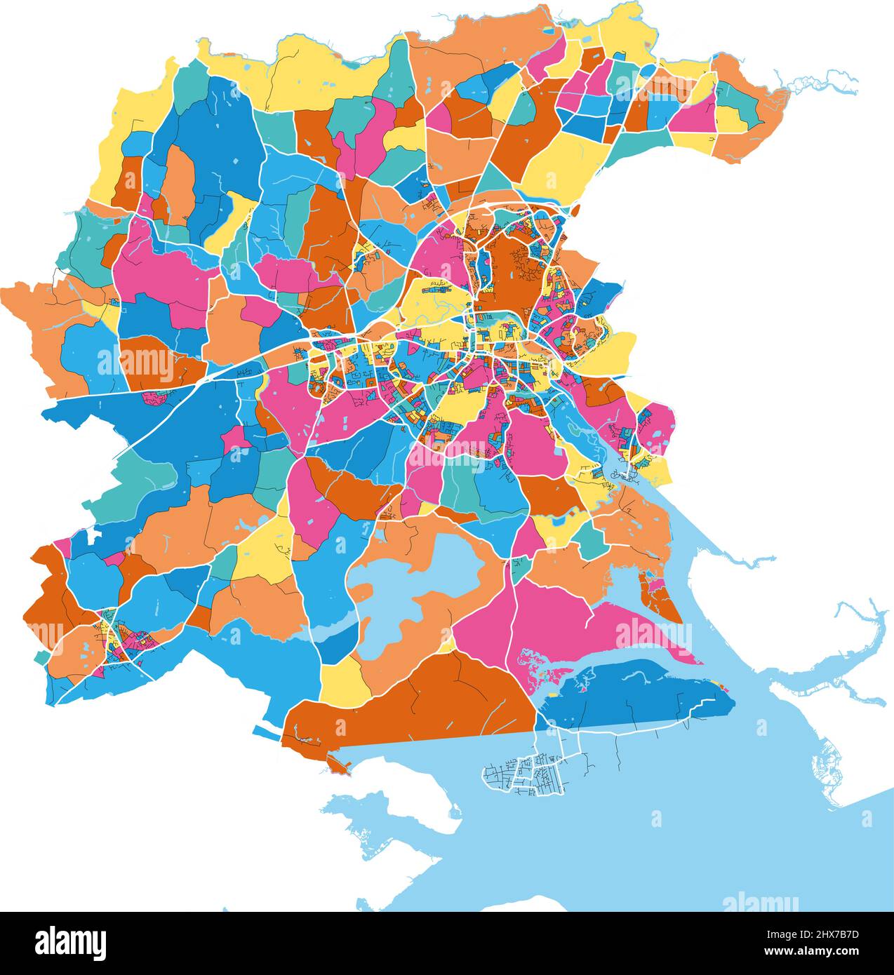 Colchester, East of England, England colorful high resolution vector ...