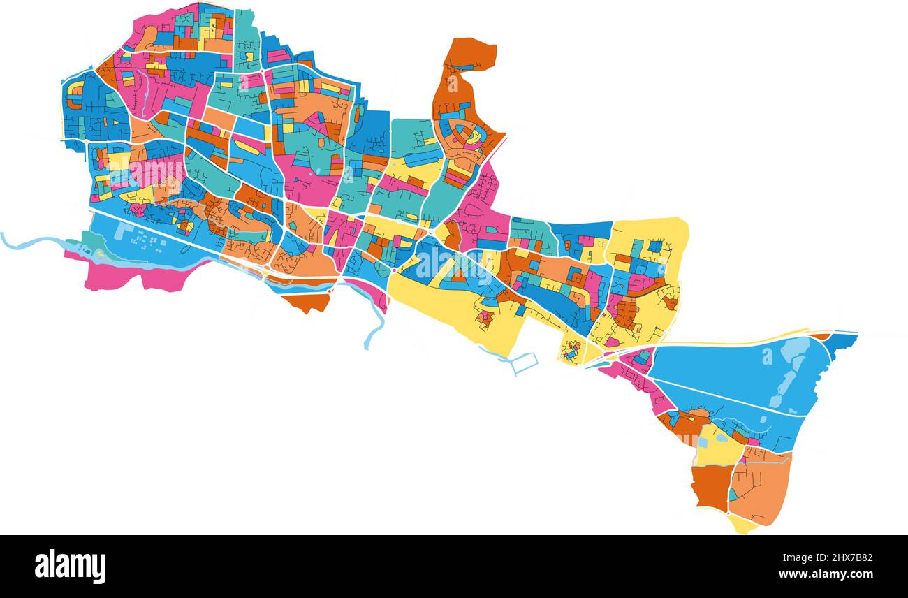 Slough, South East England, England colorful high resolution vector art ...