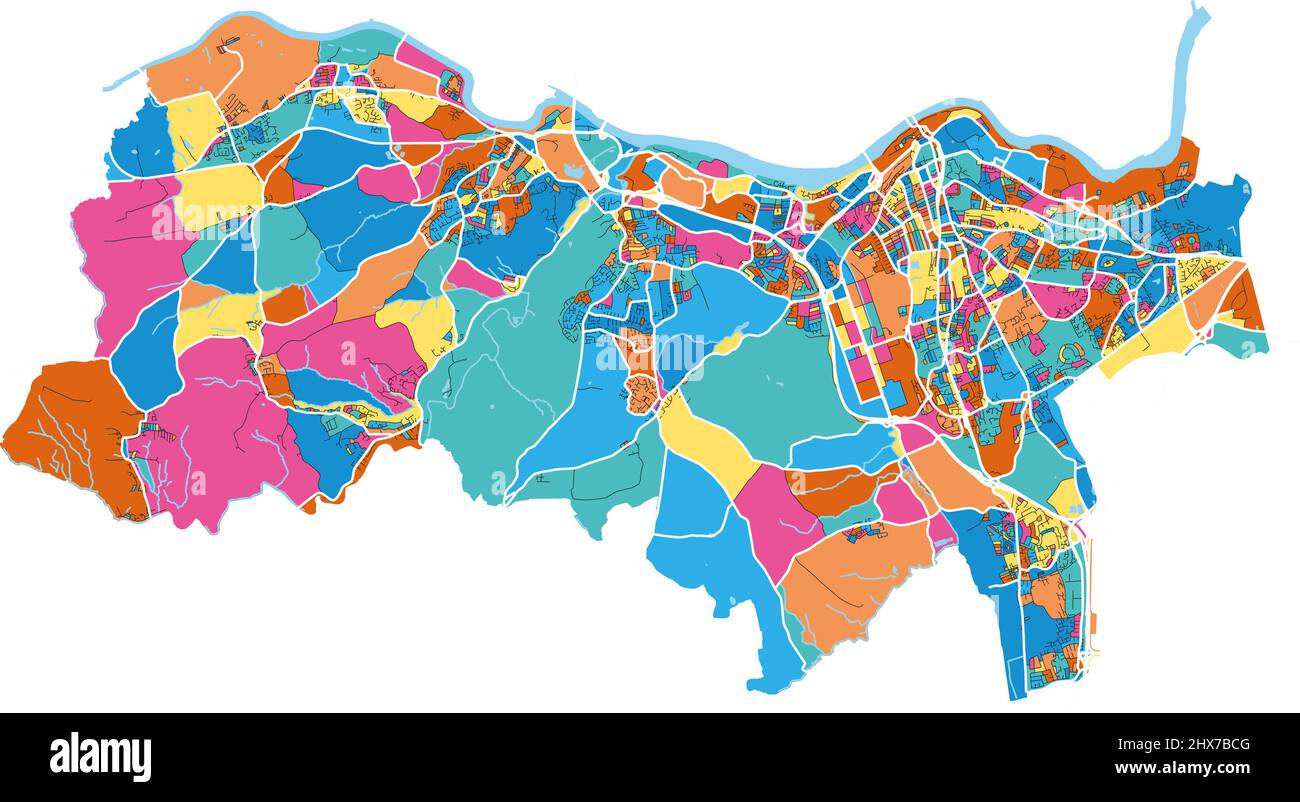 Vector map of gateshead Cut Out Stock Images & Pictures - Alamy