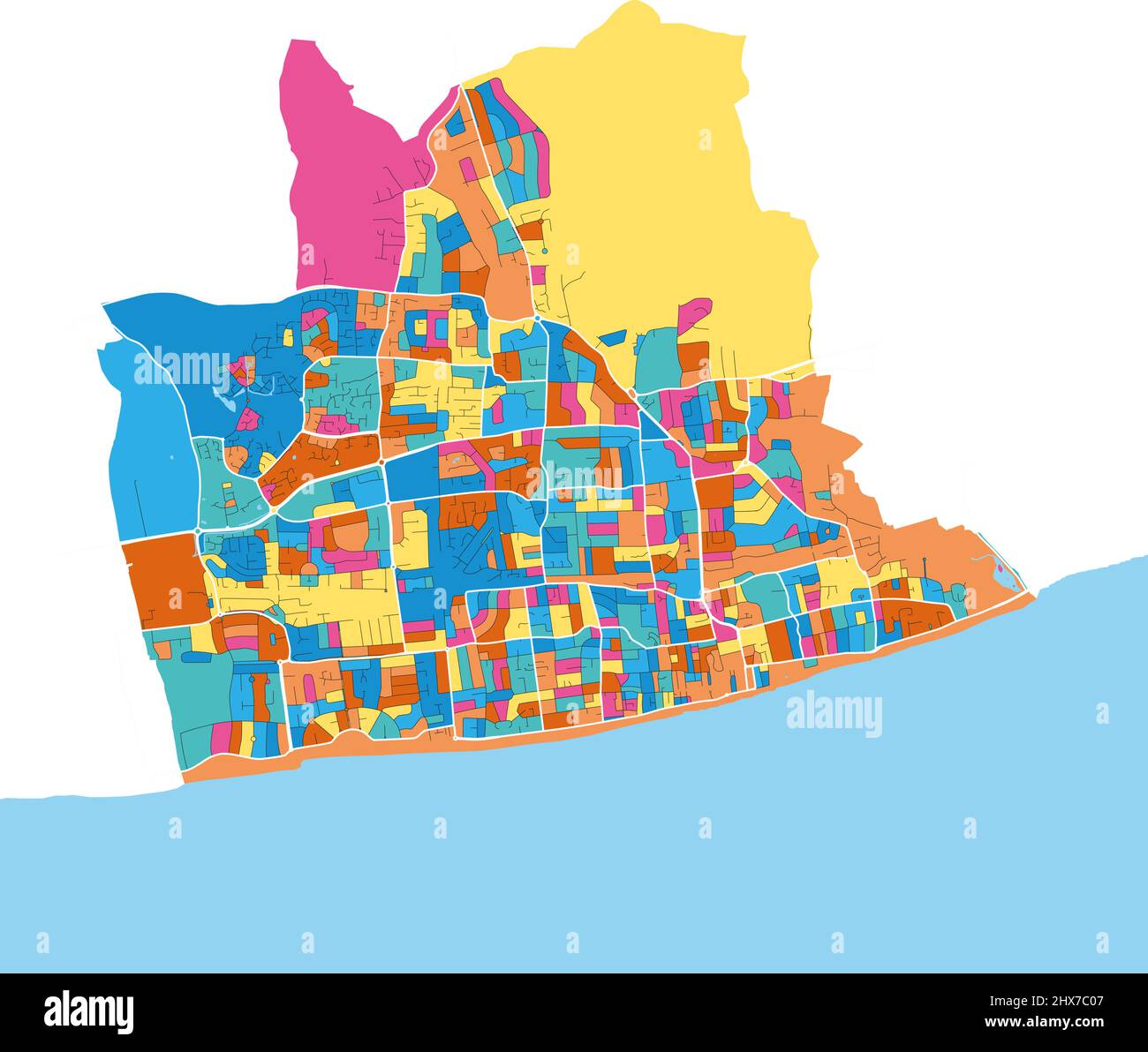Map of worthing vector vectors hi-res stock photography and images - Alamy