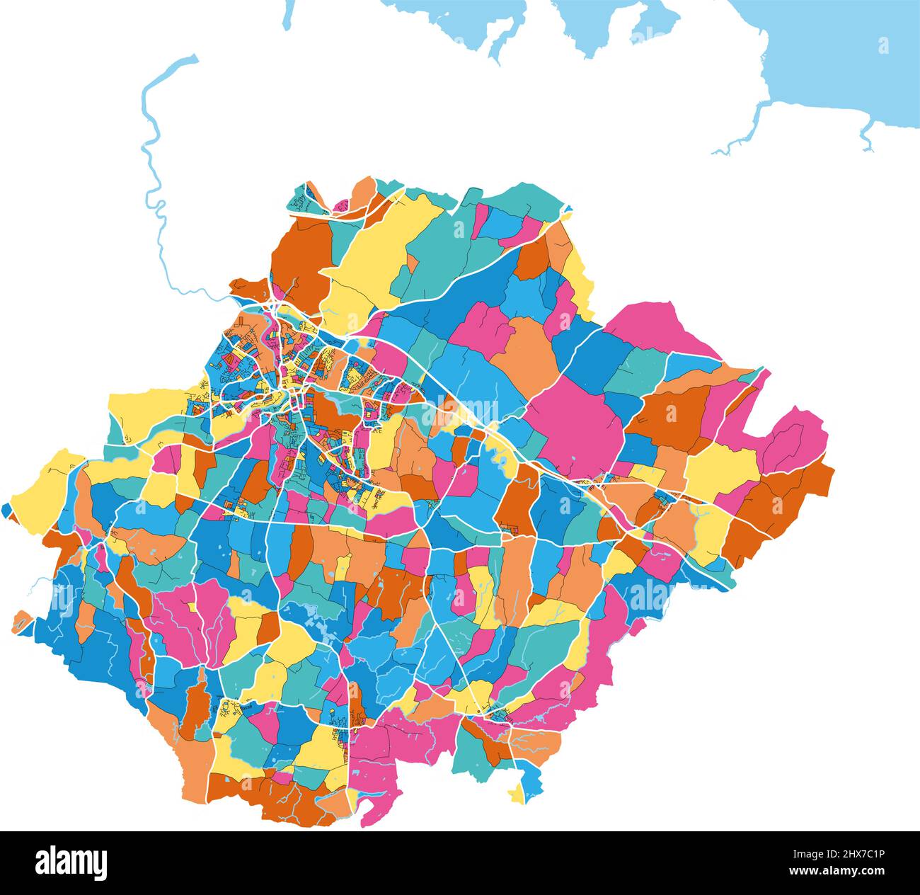 Maidstone, South East England, England colorful high resolution vector ...