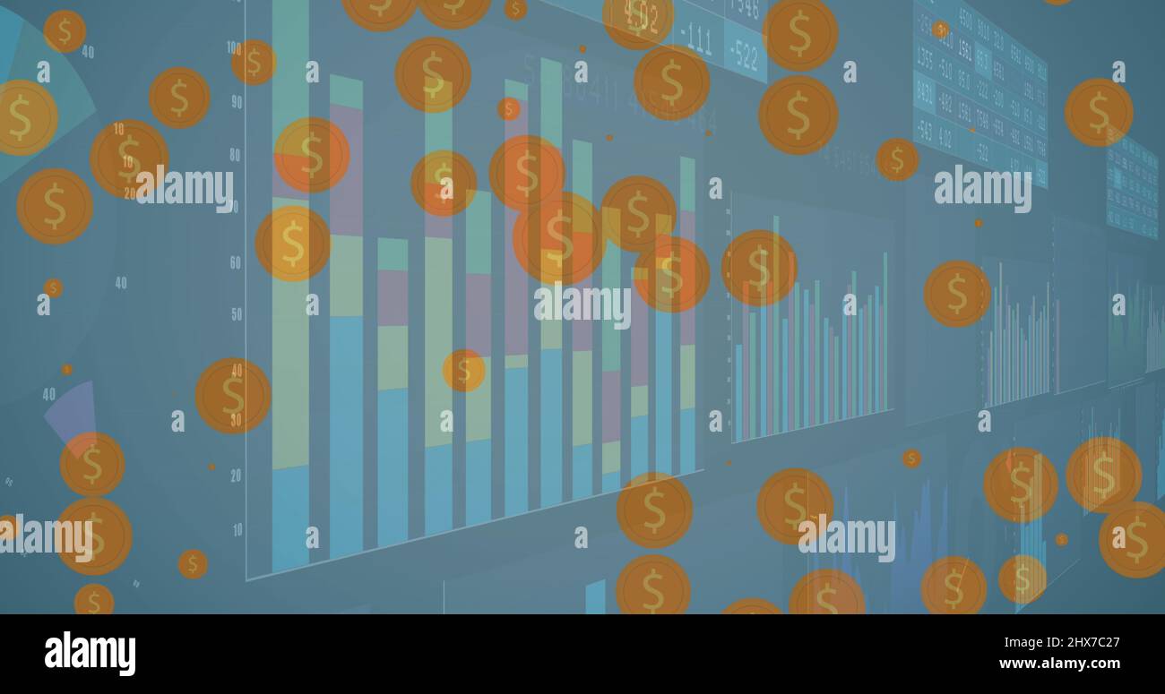 Image of data processing over dollar symbols Stock Photo - Alamy