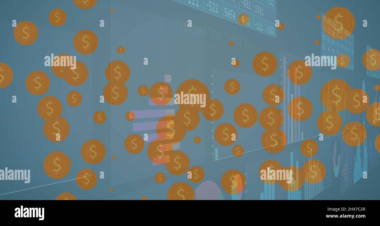 Image of data processing over dollar symbols Stock Photo - Alamy