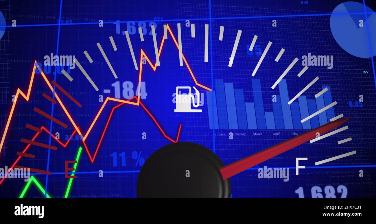 Image of data processing over car panel Stock Photo - Alamy