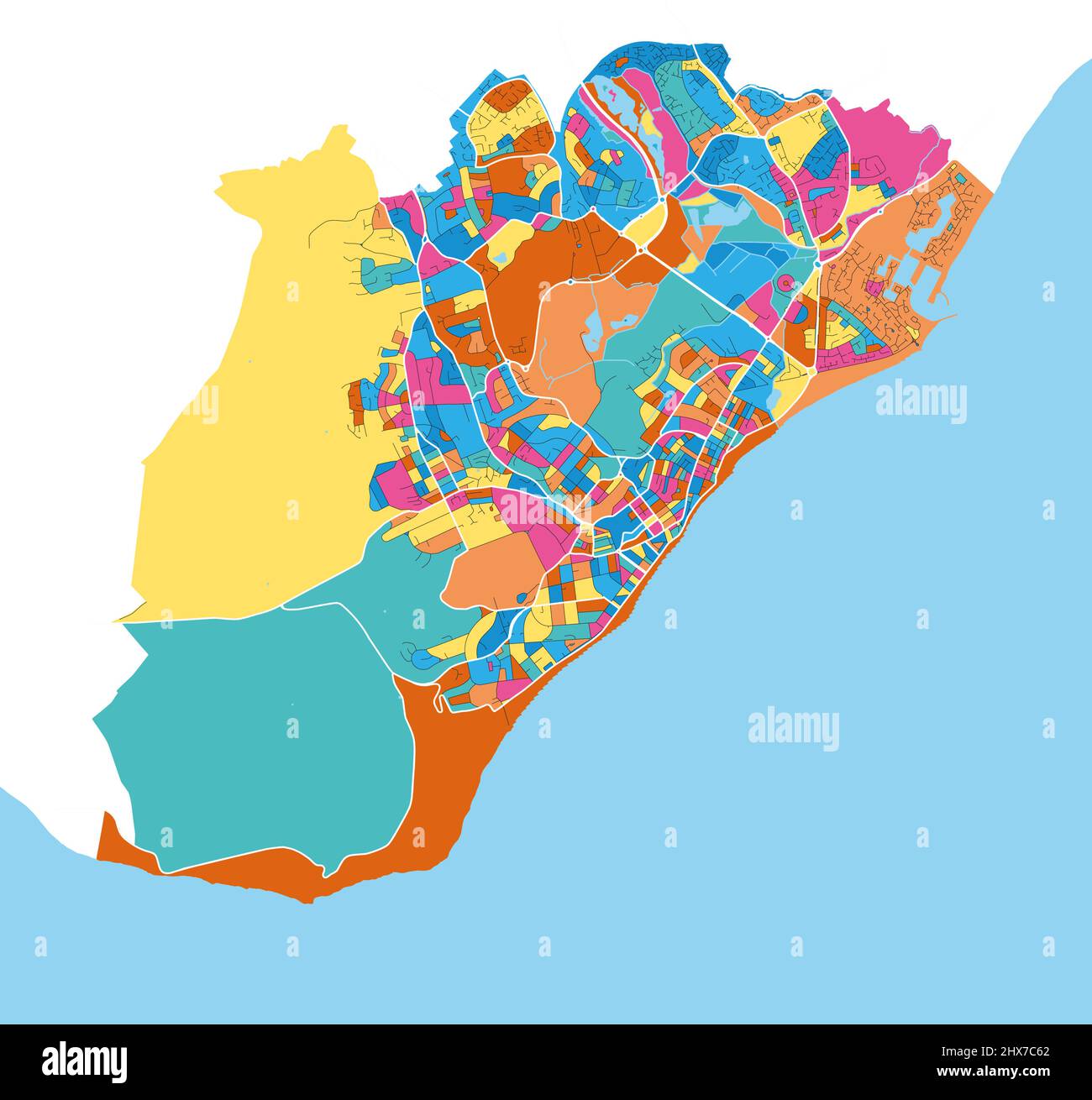 Eastbourne, South East England, England colorful high resolution vector ...