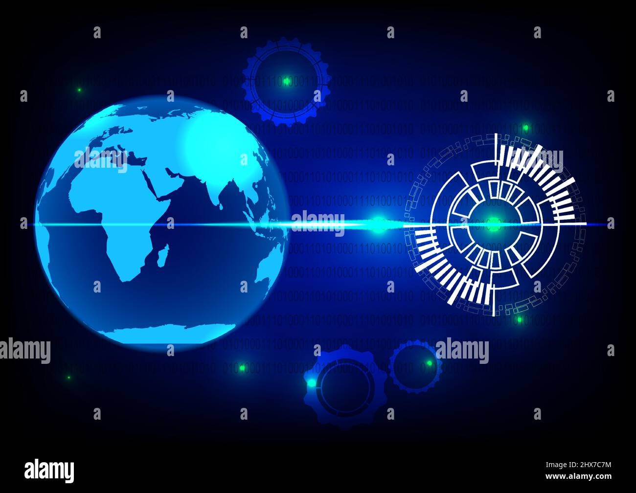 graphics design Hitech circuit cog style connect technology network ...