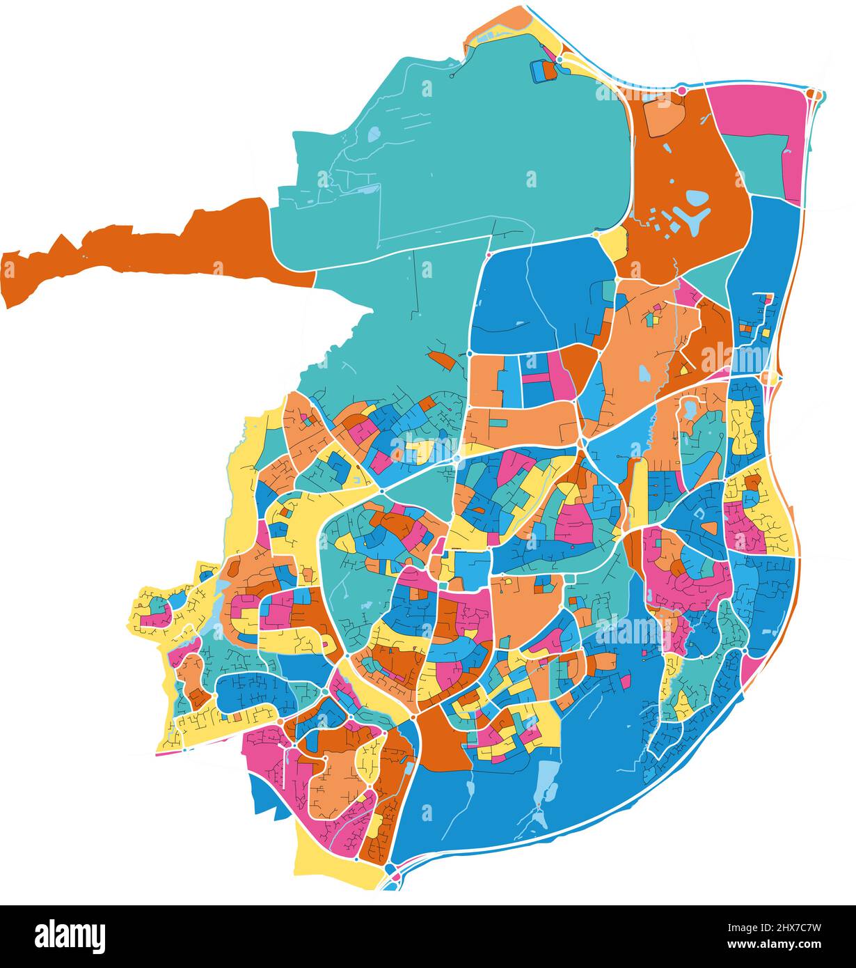 Map of crawley Stock Vector Images - Alamy