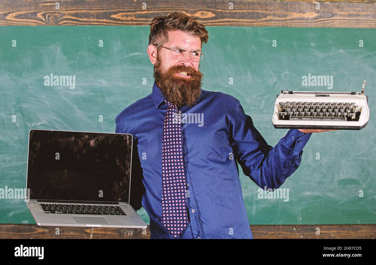 Choose right teaching method. Digital against retro. Modern ...