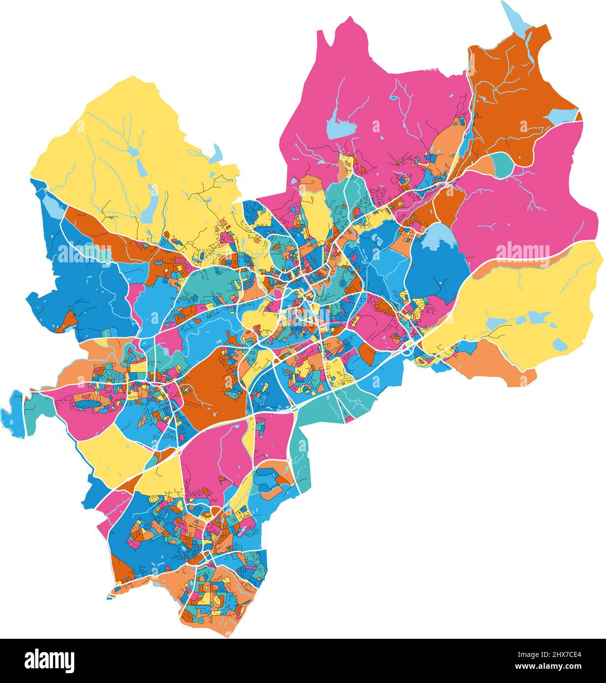 Rochdale, North West England, England colorful high resolution vector ...
