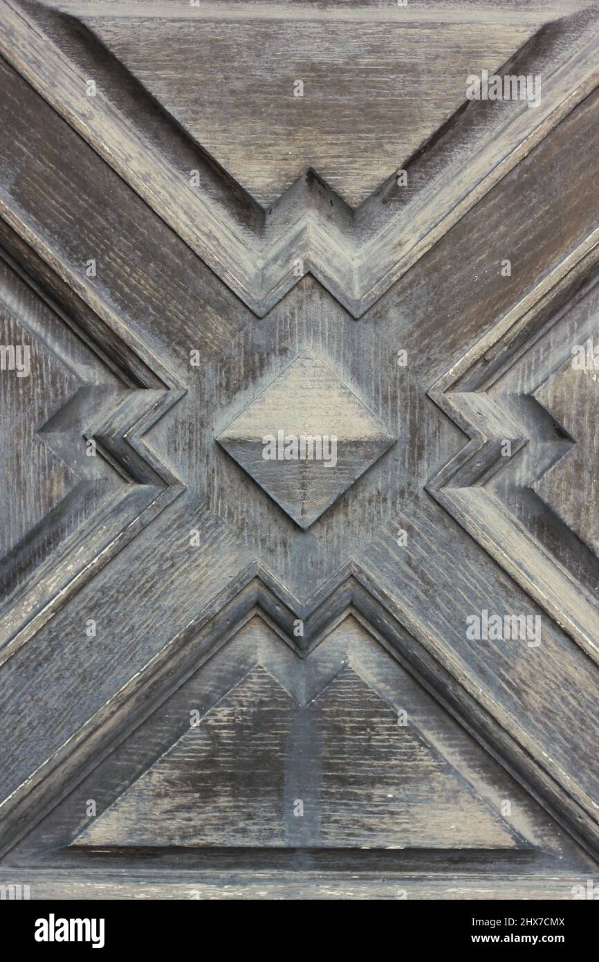 Vintage hand crafted carved wood panel with an old design Stock Photo ...