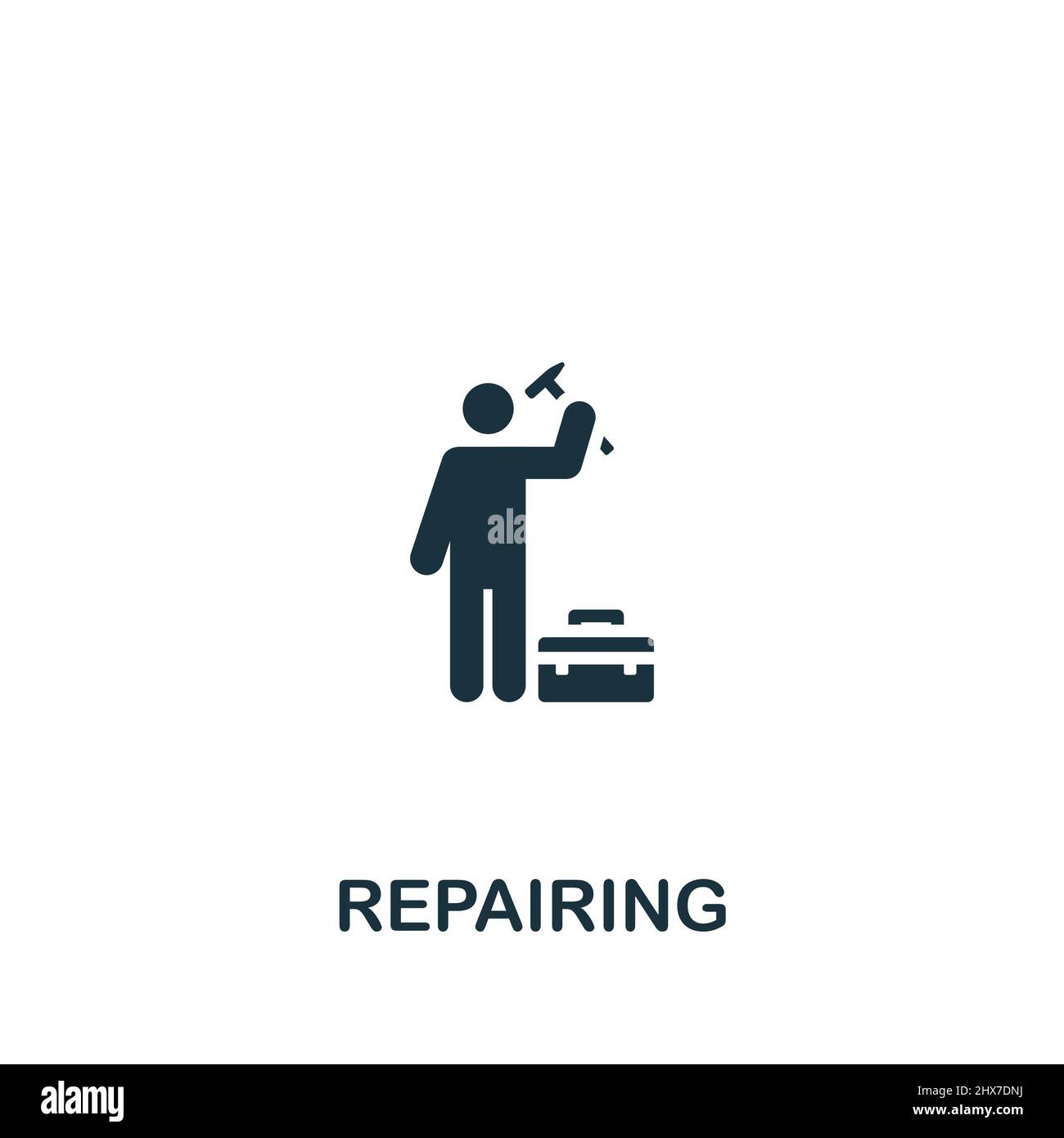 Repairing icon. Monochrome simple icon for templates, web design and ...
