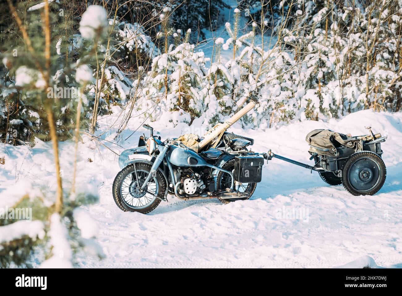 Old Tricar, Three-Wheeled Motorbike Of Wehrmacht, Armed Forces Of ...