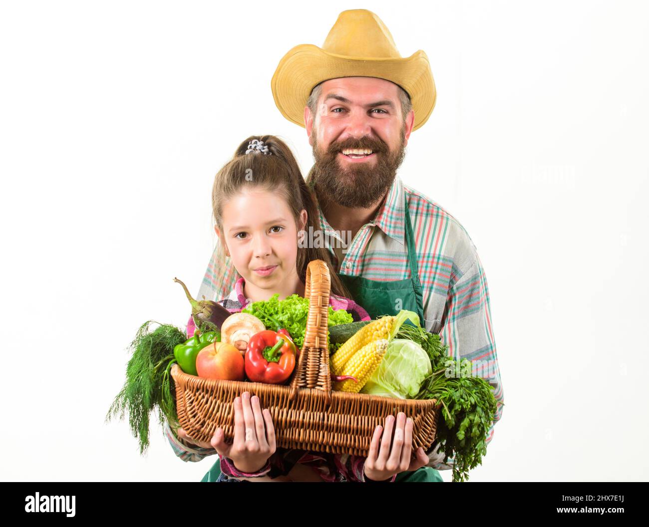 My father is farmer. Family farm organic vegetables. Man bearded rustic ...