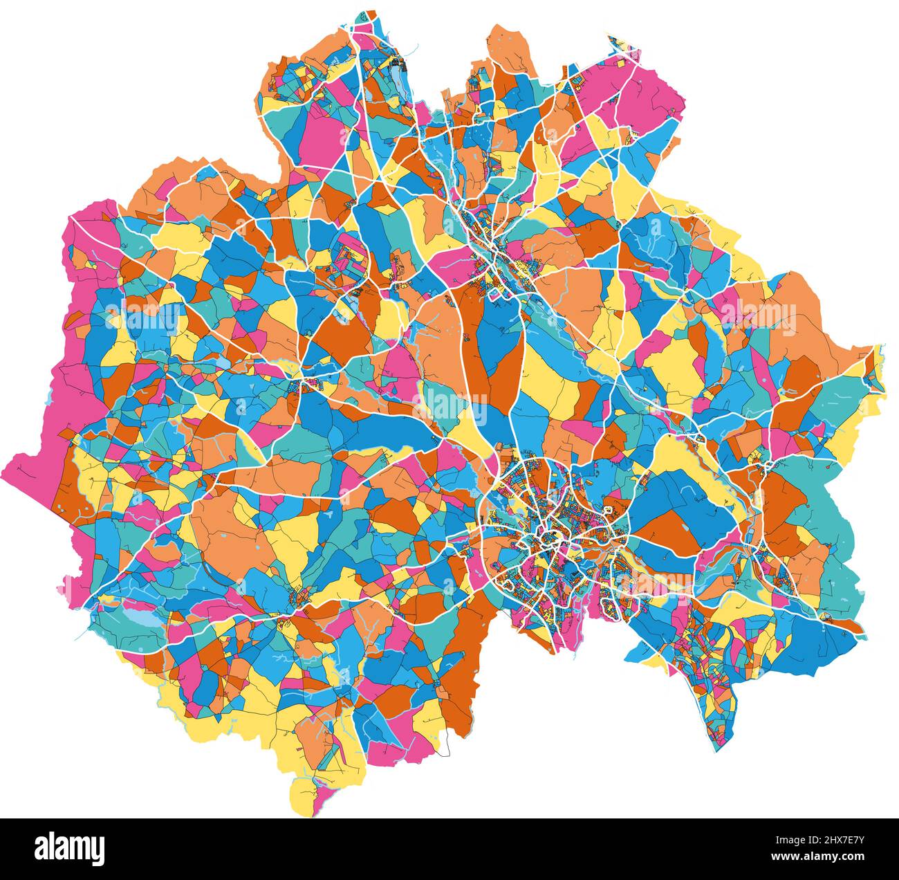 Stafford, West Midlands, England colorful high resolution vector art ...