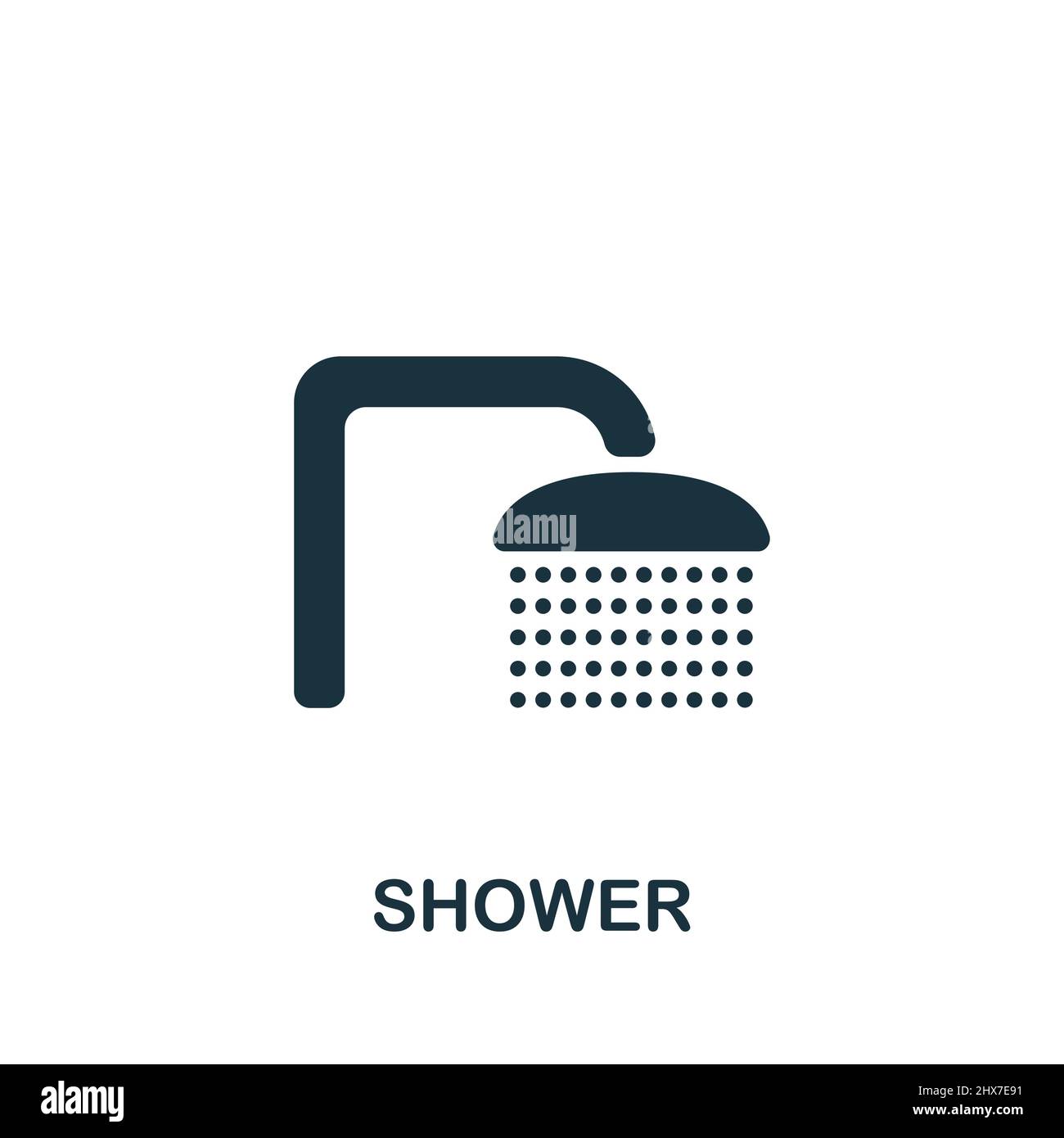 Shower icon. Monochrome simple icon for templates, web design and ...