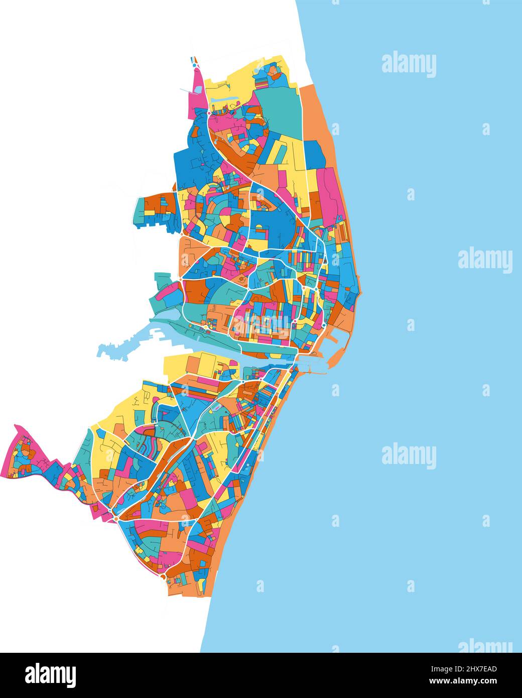 Lowestoft map hi-res stock photography and images - Alamy