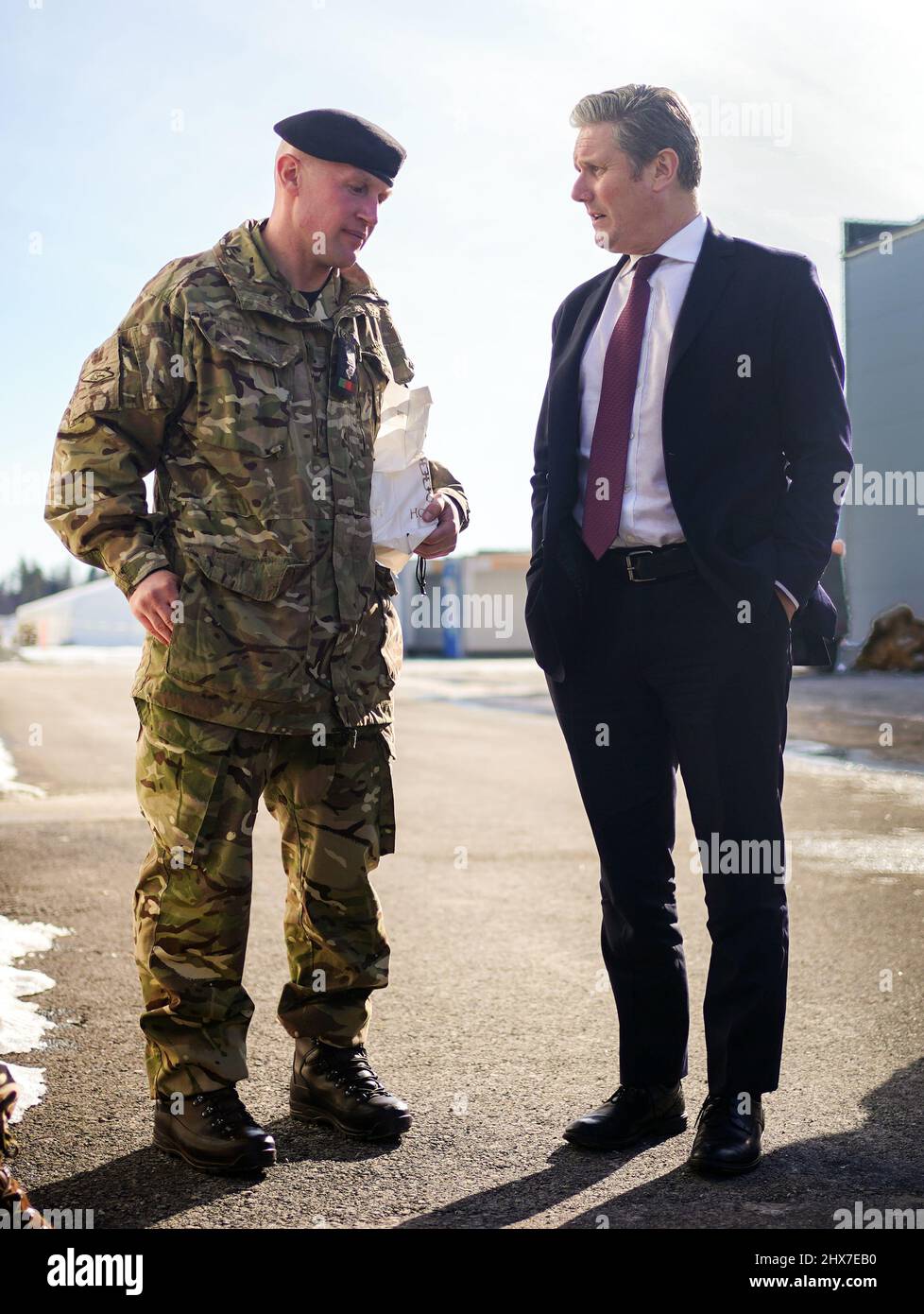 Labour leader Sir Keir Starmer during a visit to Tapa Military Base in ...