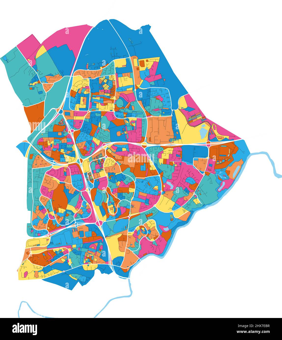 Washington, North East England, England colorful high resolution vector ...