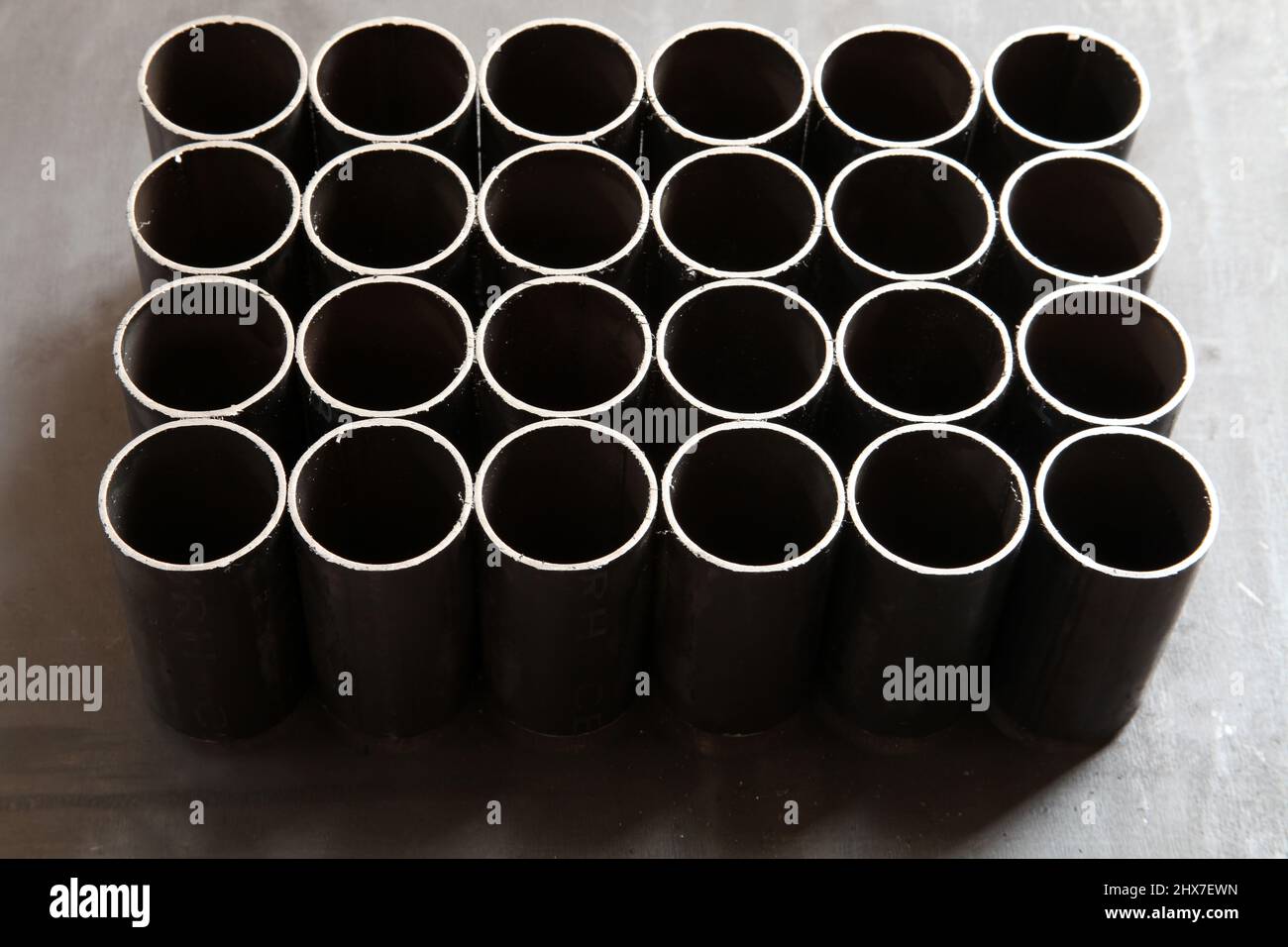 New stainless steel pipes inside the factory Stock Photo - Alamy