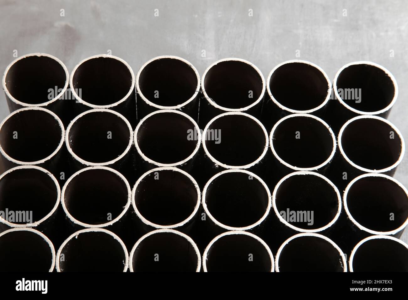 New stainless steel pipes inside the factory Stock Photo - Alamy